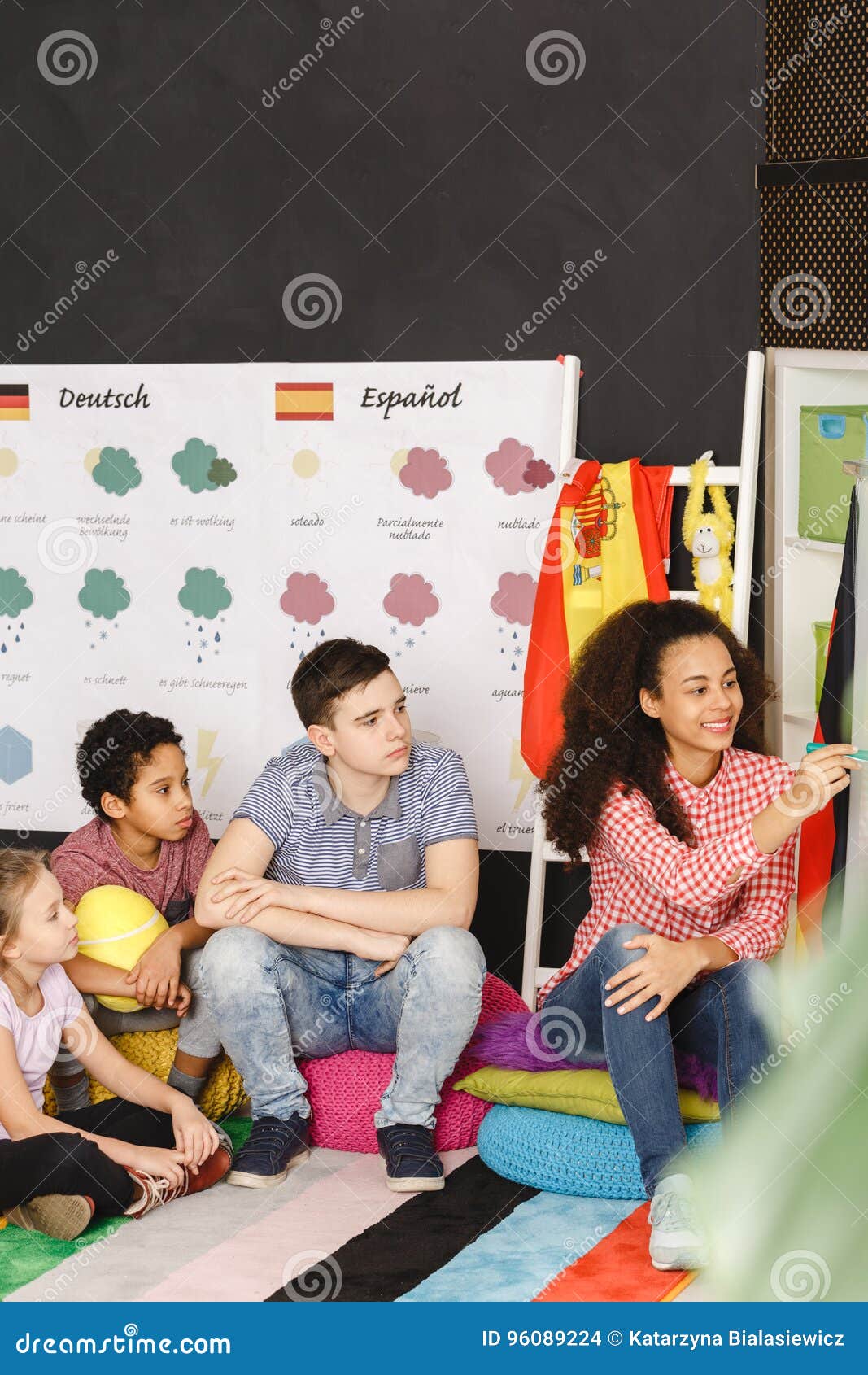 Classes in language center stock photo. Image of spanish - 96089224