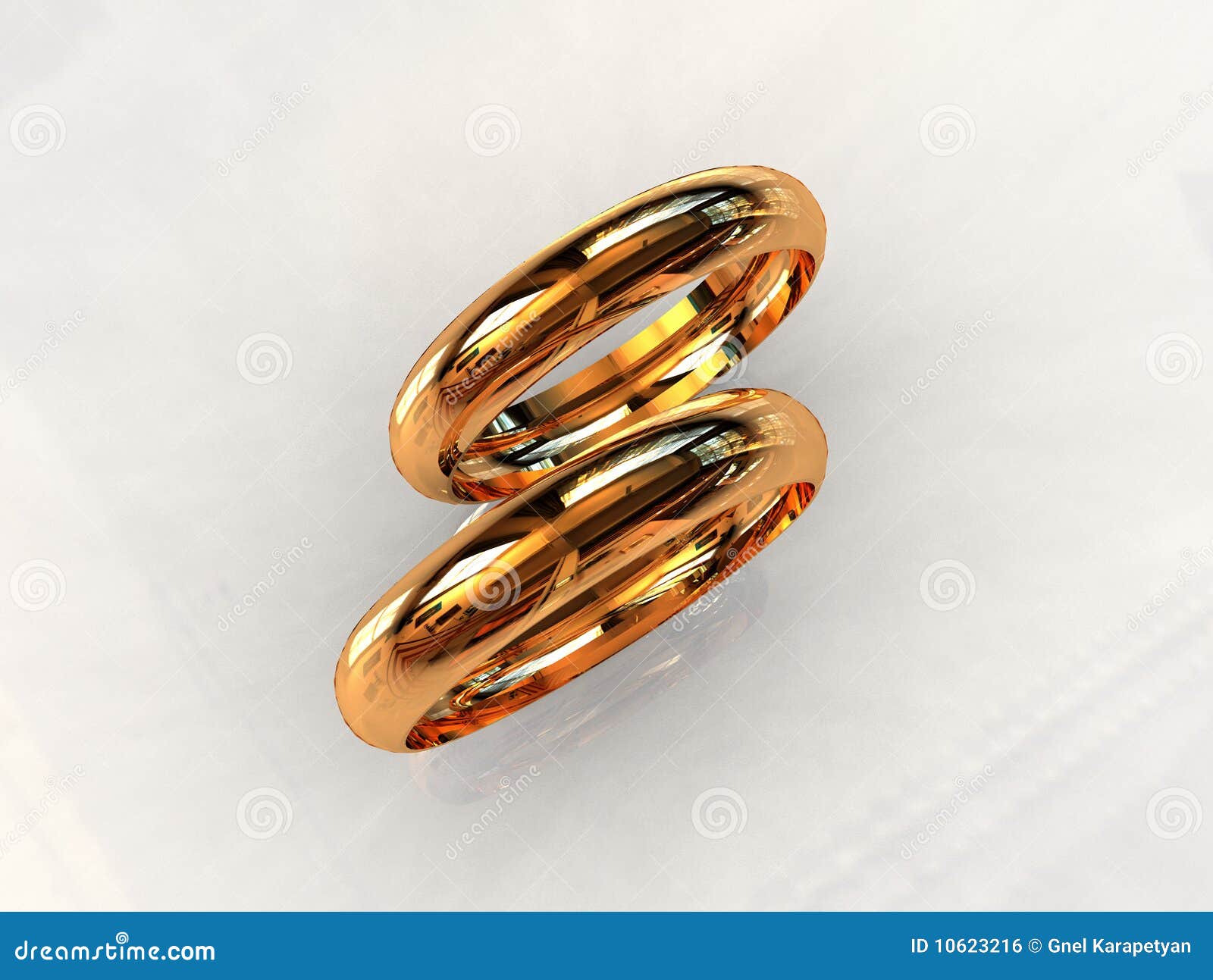 Classic 24ct Gold Wedding Rings Stock Illustration - Illustration of ...