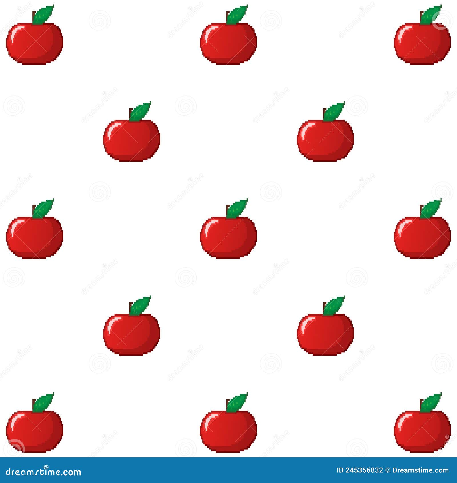 Classic Abstract Illustration With Red Pixel Apple Pattern Design ...