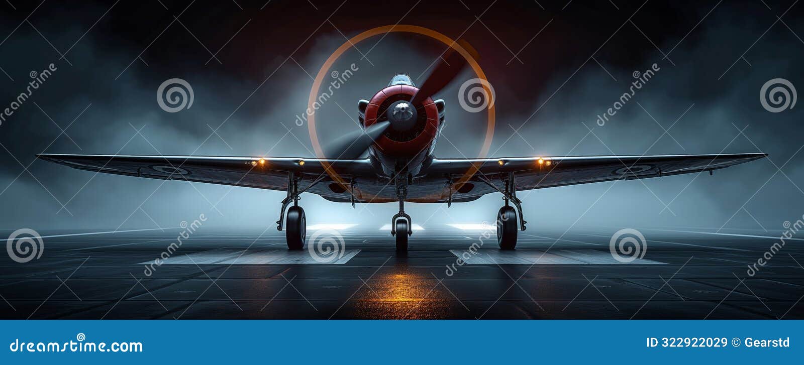 Classic Aircraft with Propeller Spinning Stock Image - Image of ...