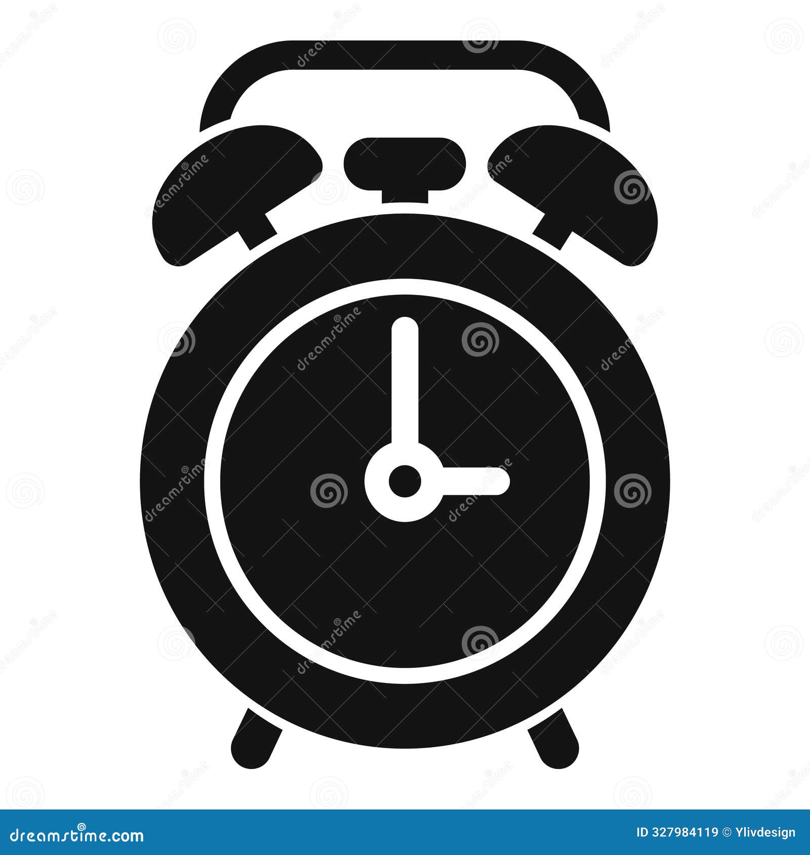 Classic Alarm Clock Showing Time on White Background Stock Illustration ...