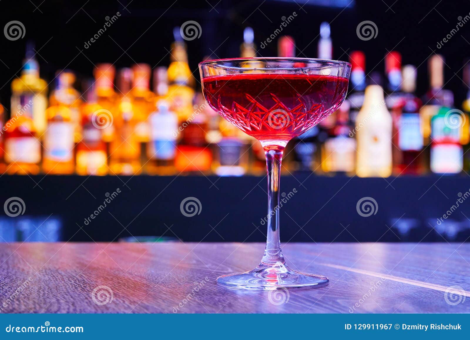 Classic Alcoholic Cocktail on the Night Bar Stock Image - Image of ...