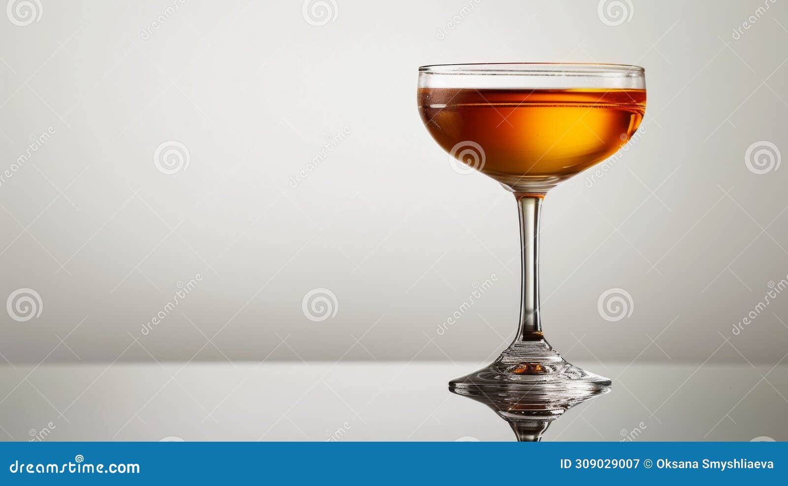Classic Amber Cocktail in Elegant Glass on Gray Background Stock Image ...