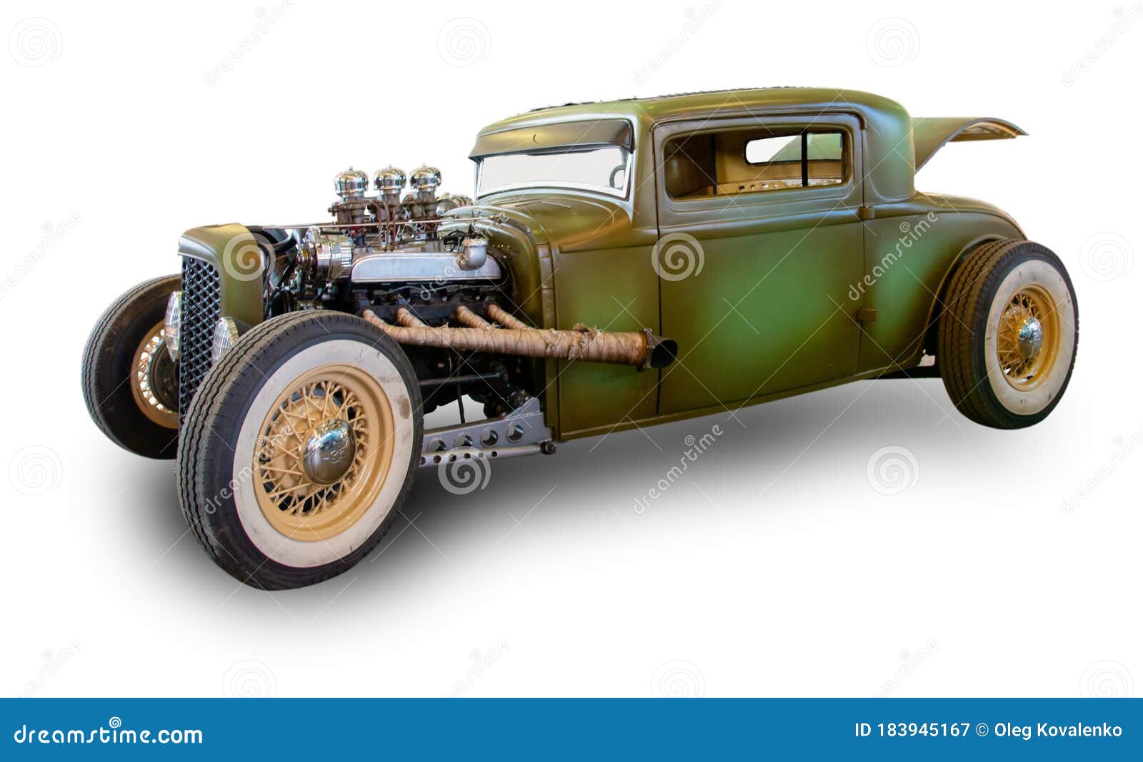 Classic American Hot Rod Car. White Background Stock Image - Image of ...