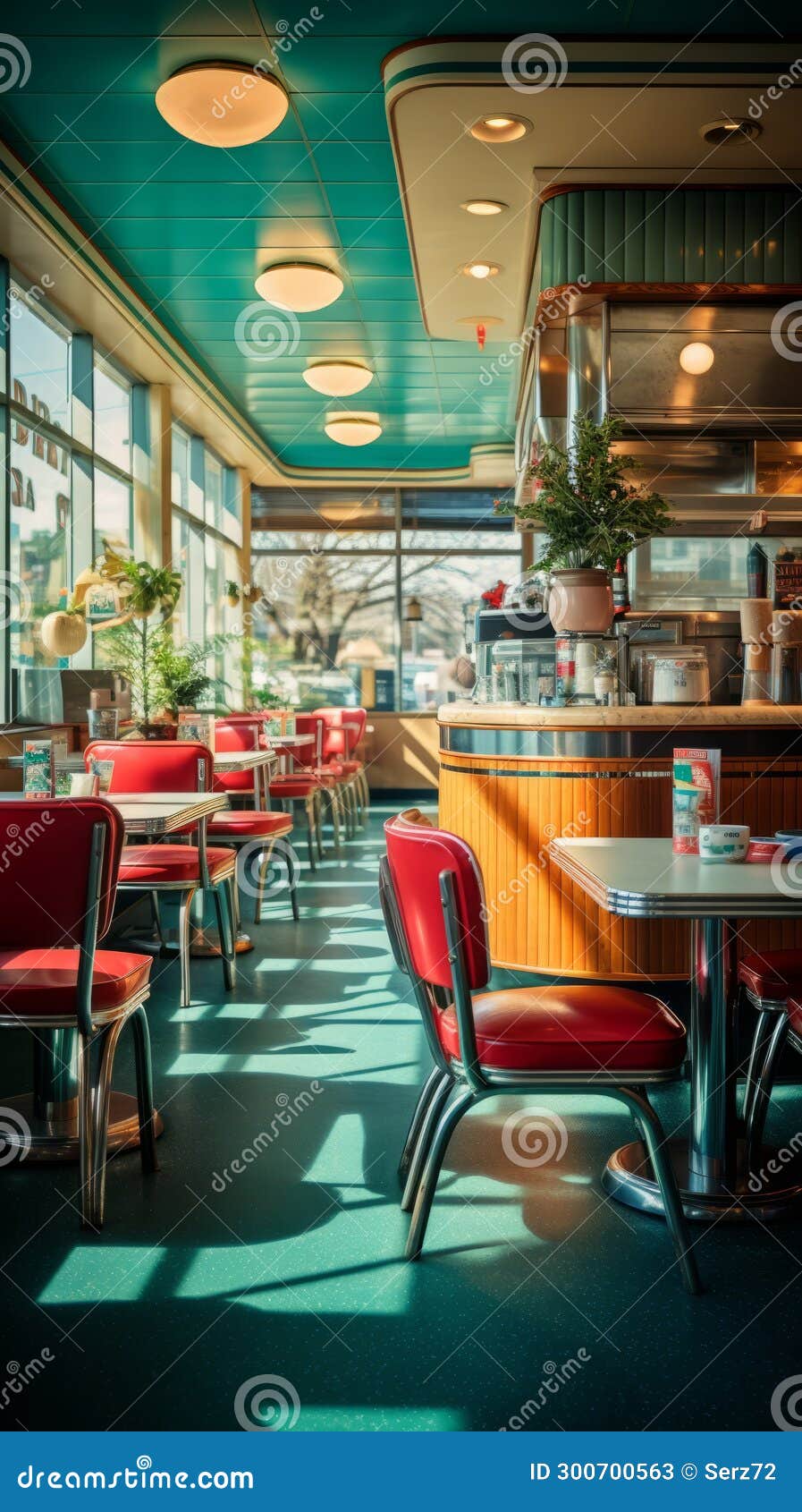 Classic American Retro Cafe Stock Image - Image of cafe, scene: 300700563