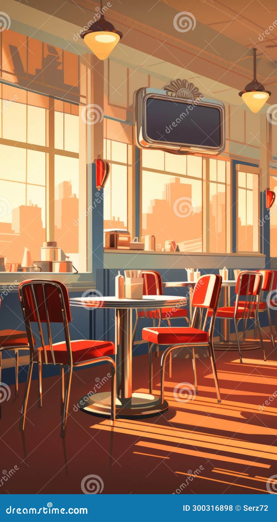 Classic American Retro Cafe Stock Photo - Image of nostalgia, people ...