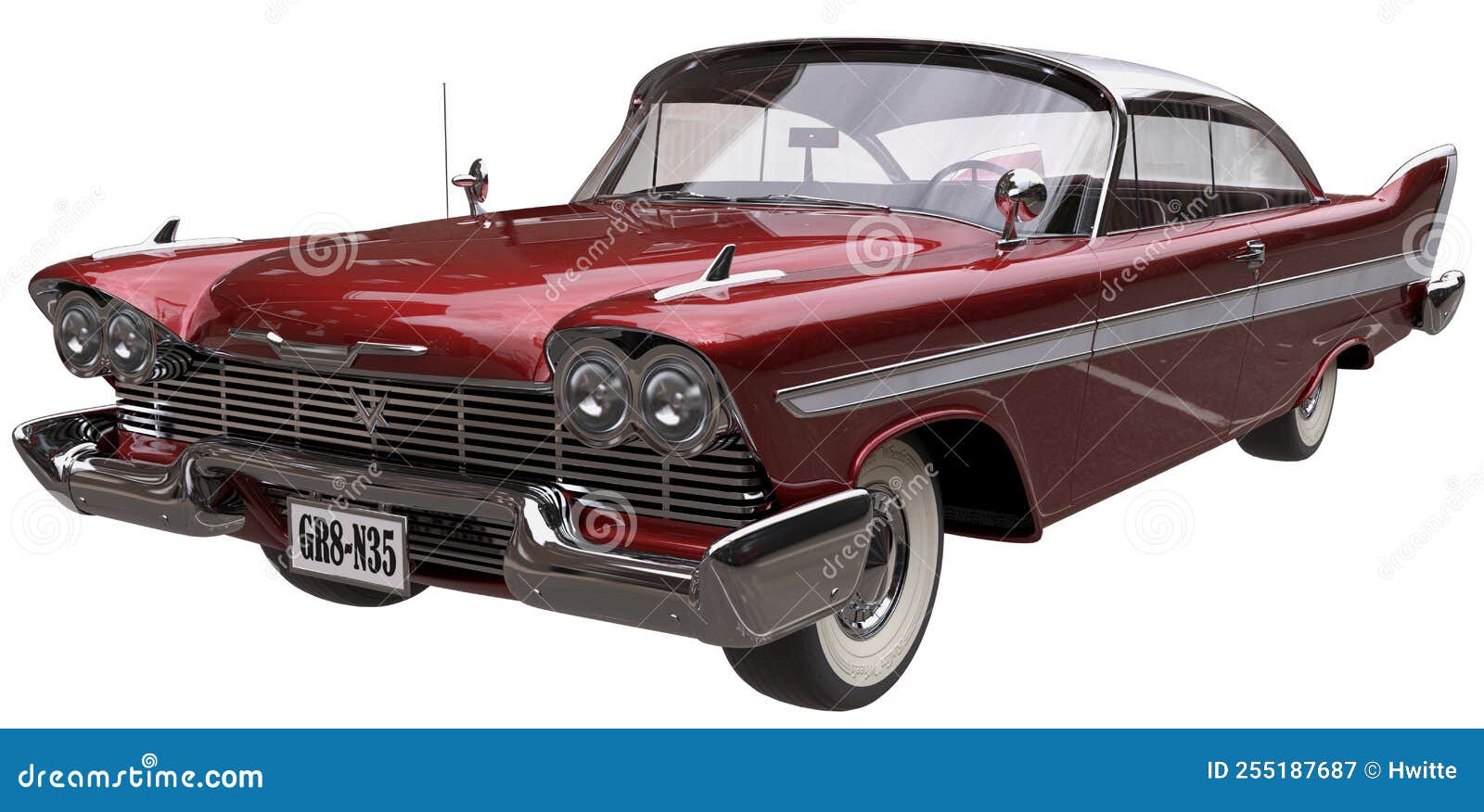 Classic American Vintage Car 3d-Illustration Isolated on White Stock ...