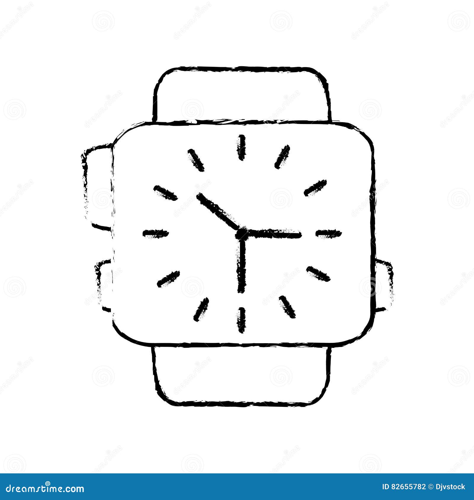 Classic Analog Watch Wearable Technology Sketch Stock Illustration ...
