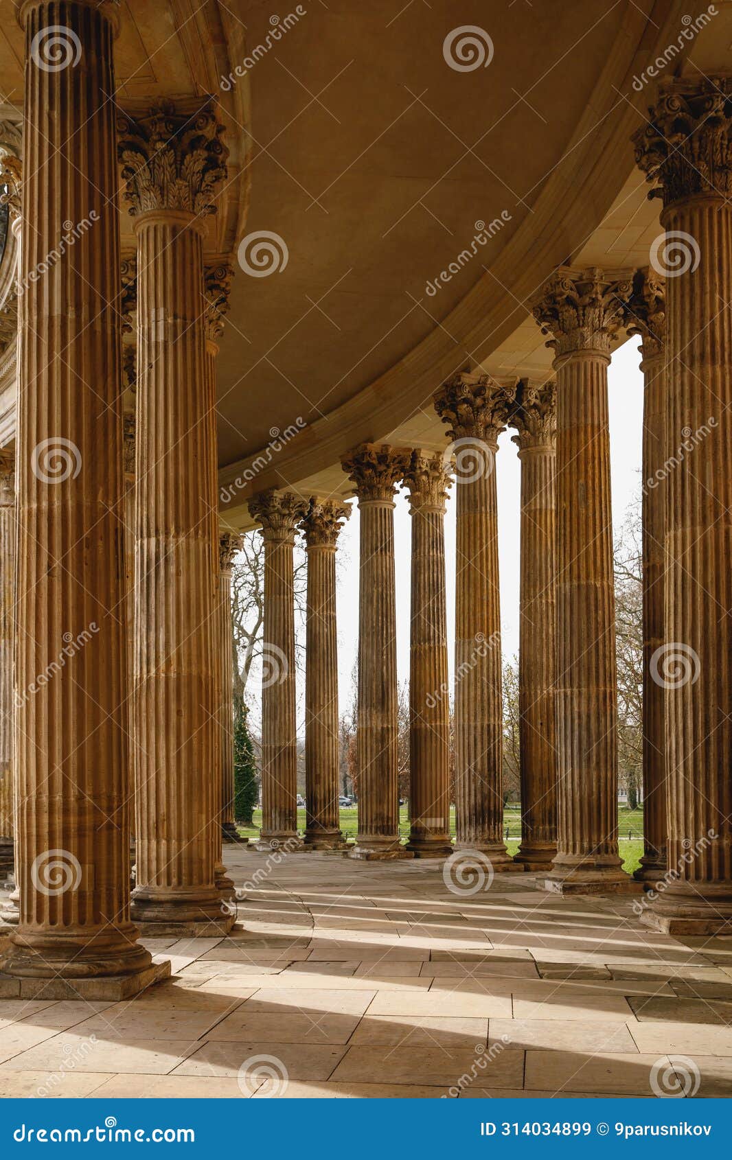 Classic Ancient Colonnade, the Row of Columns Stock Image - Image of ...