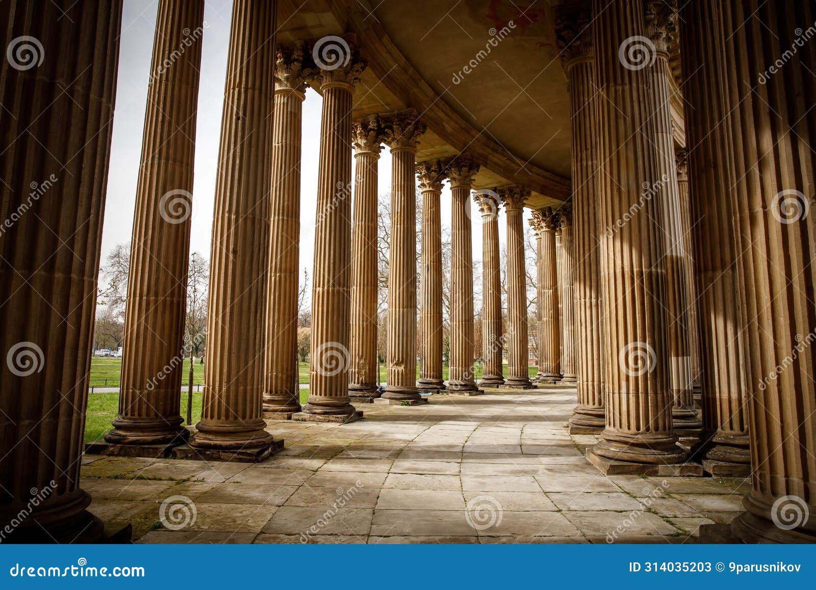 Classic Ancient Colonnade, the Row of Columns Stock Image - Image of ...