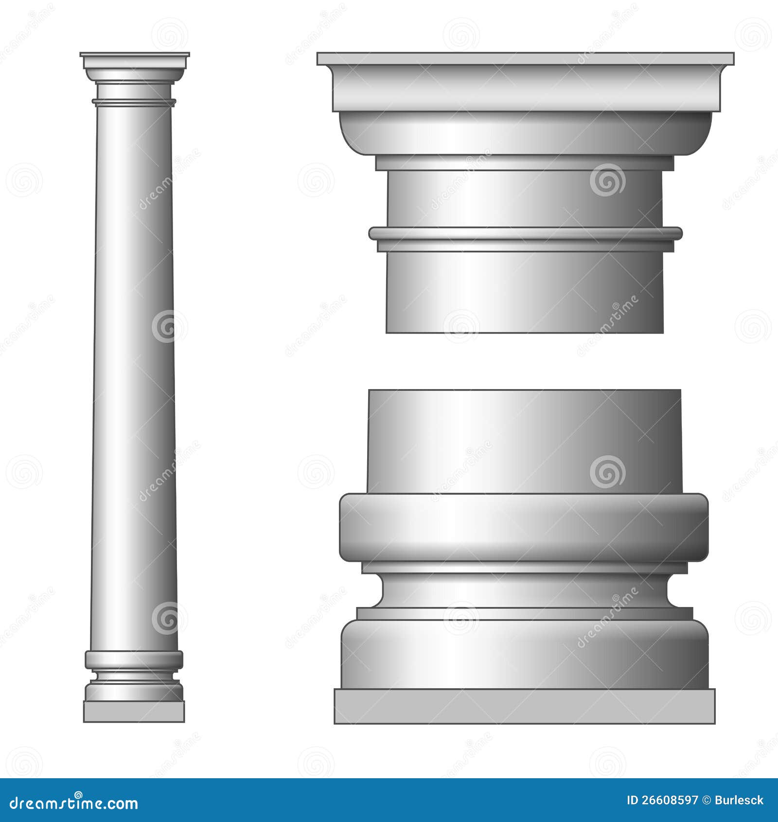 Classic Ancient Column stock vector. Illustration of ornate - 26608597