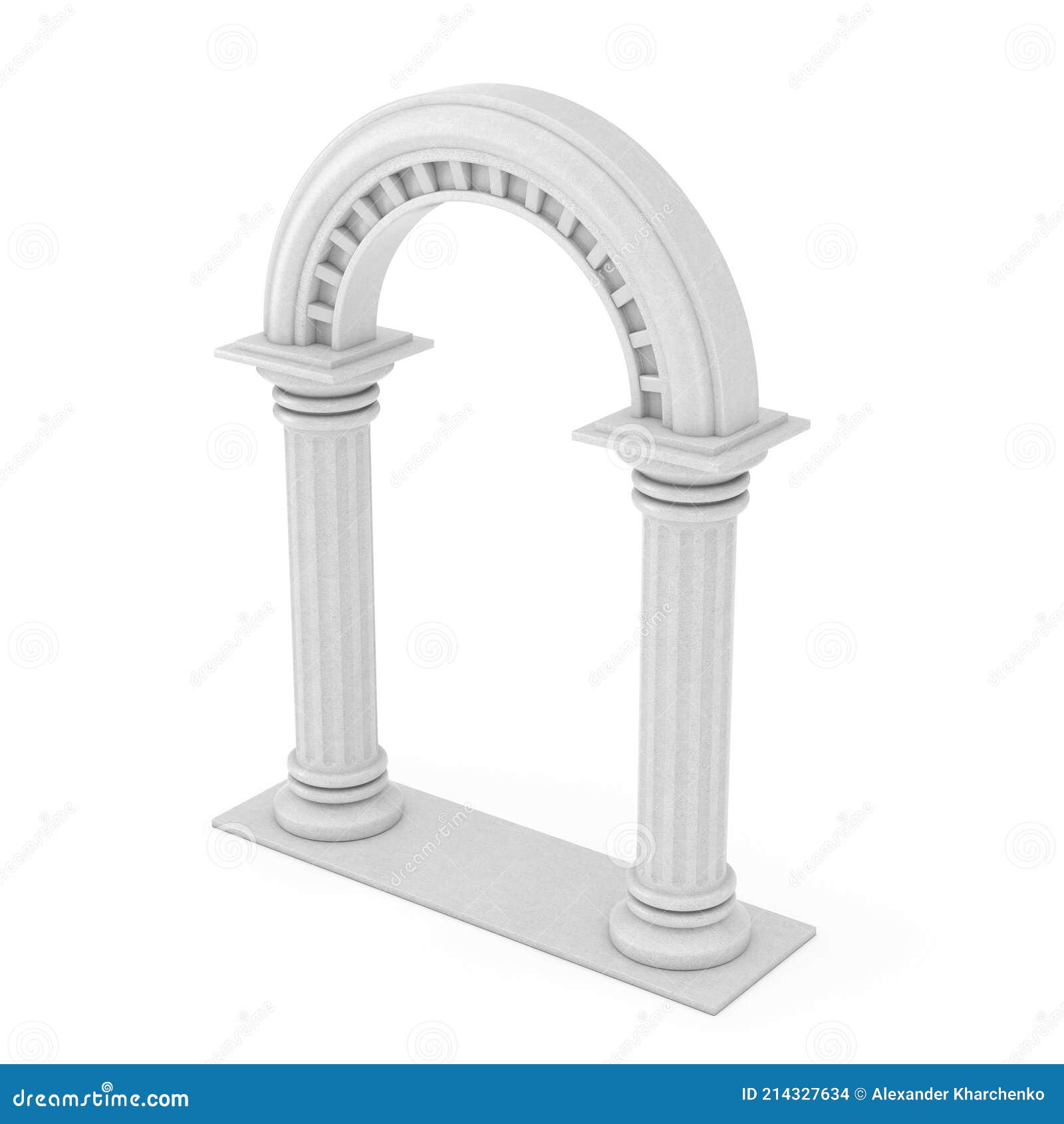 Classic Ancient Greek Column Arc. 3d Rendering Stock Illustration ...