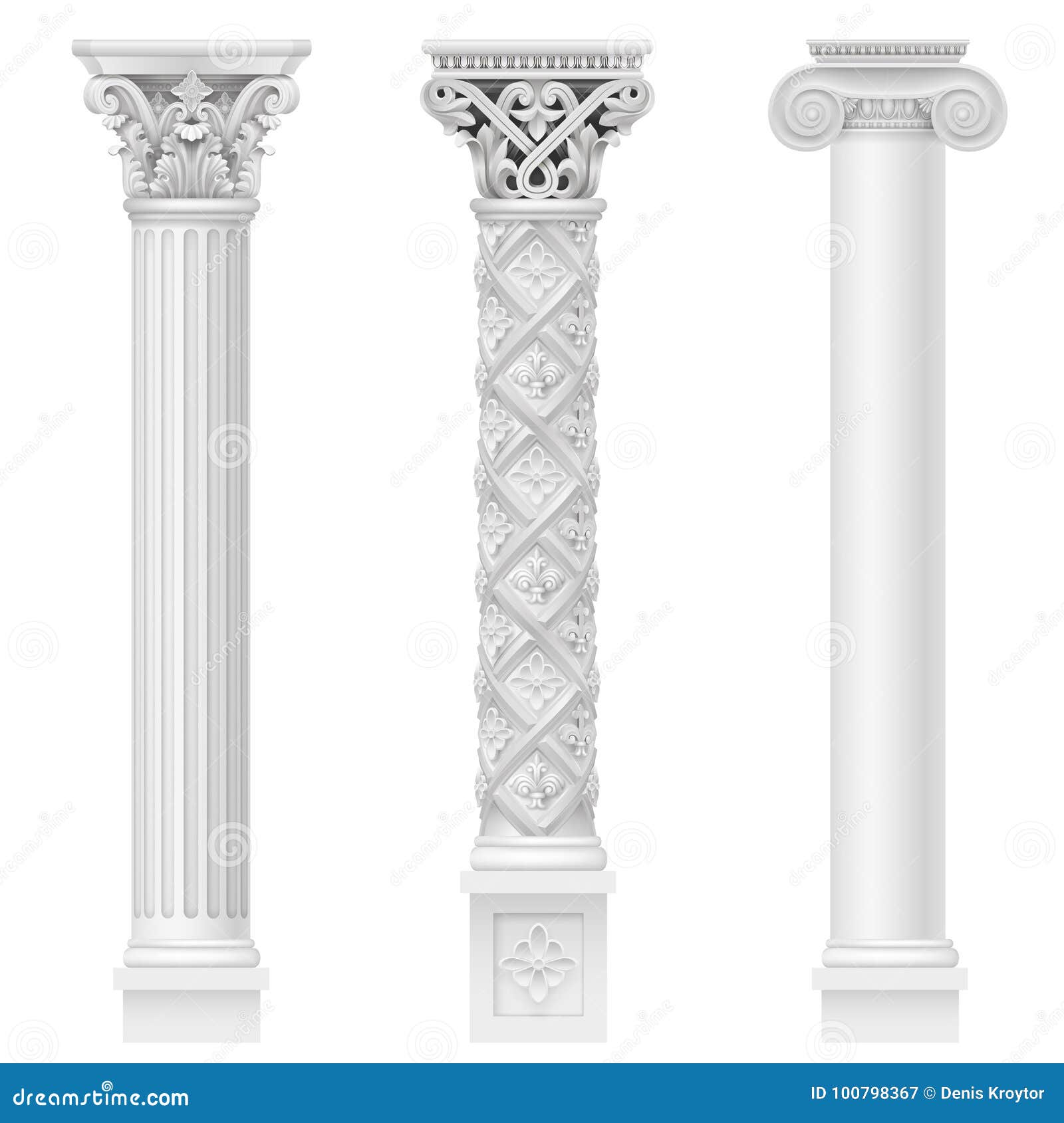 Set of classical columns stock vector. Illustration of antique - 100798367