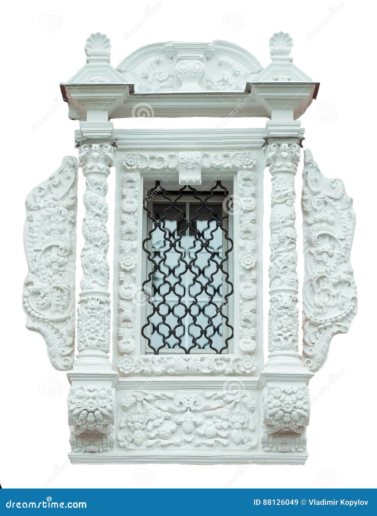 Classic Antique Window Isolated on White Background. Stock Image ...