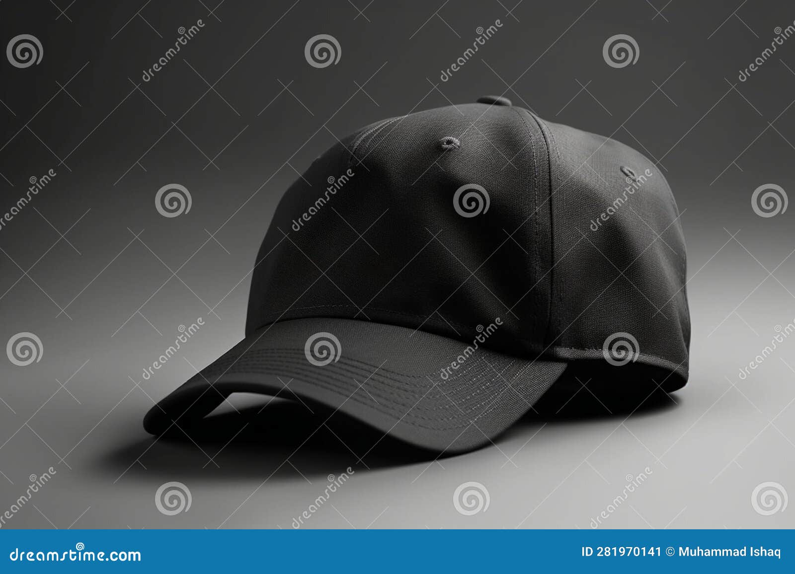 Classic Appeal, Realistic Black Cap Mockup with White Background Stock ...