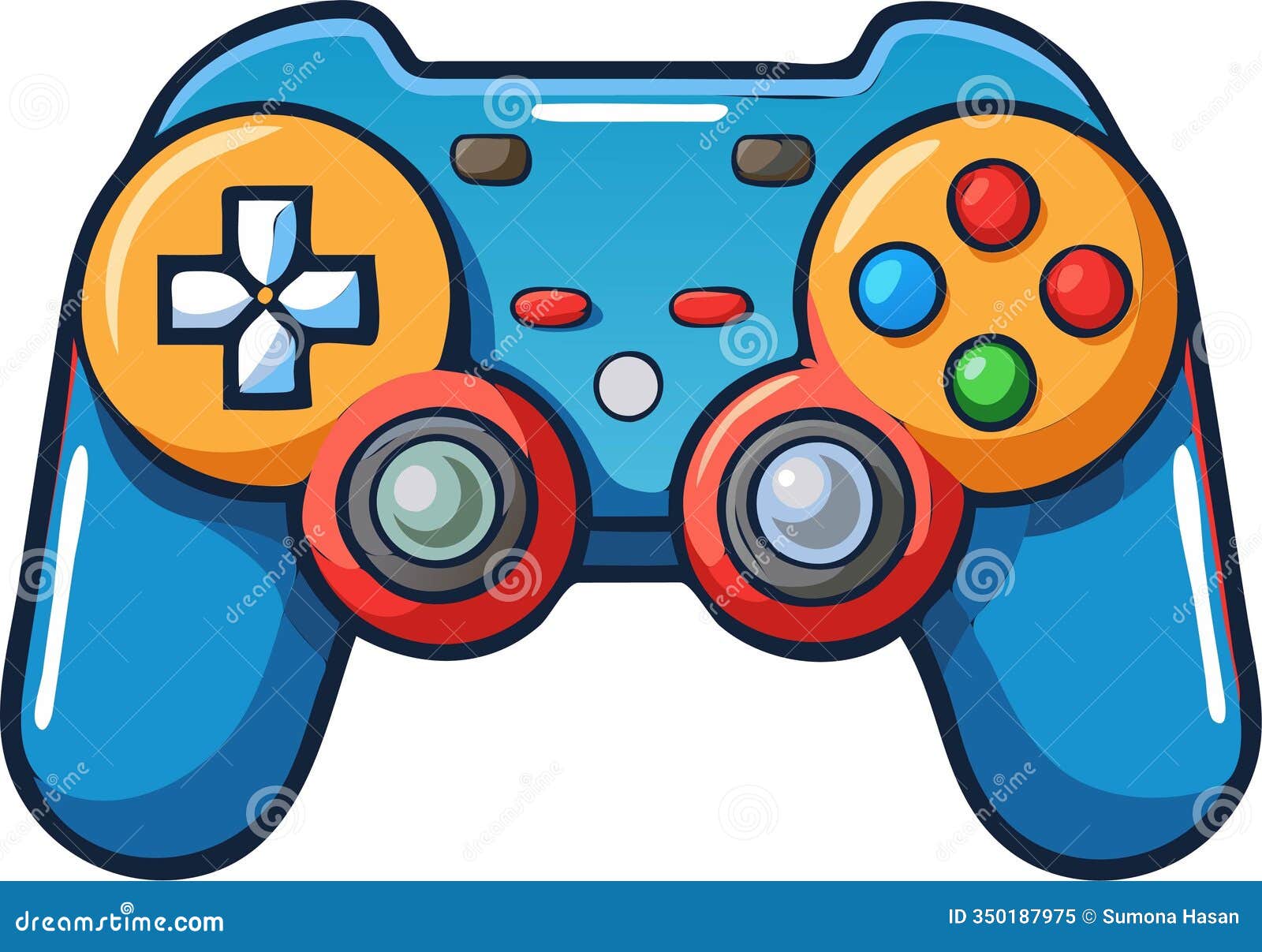 Classic Arcade Gaming Controller Vector Stock Vector - Illustration of ...