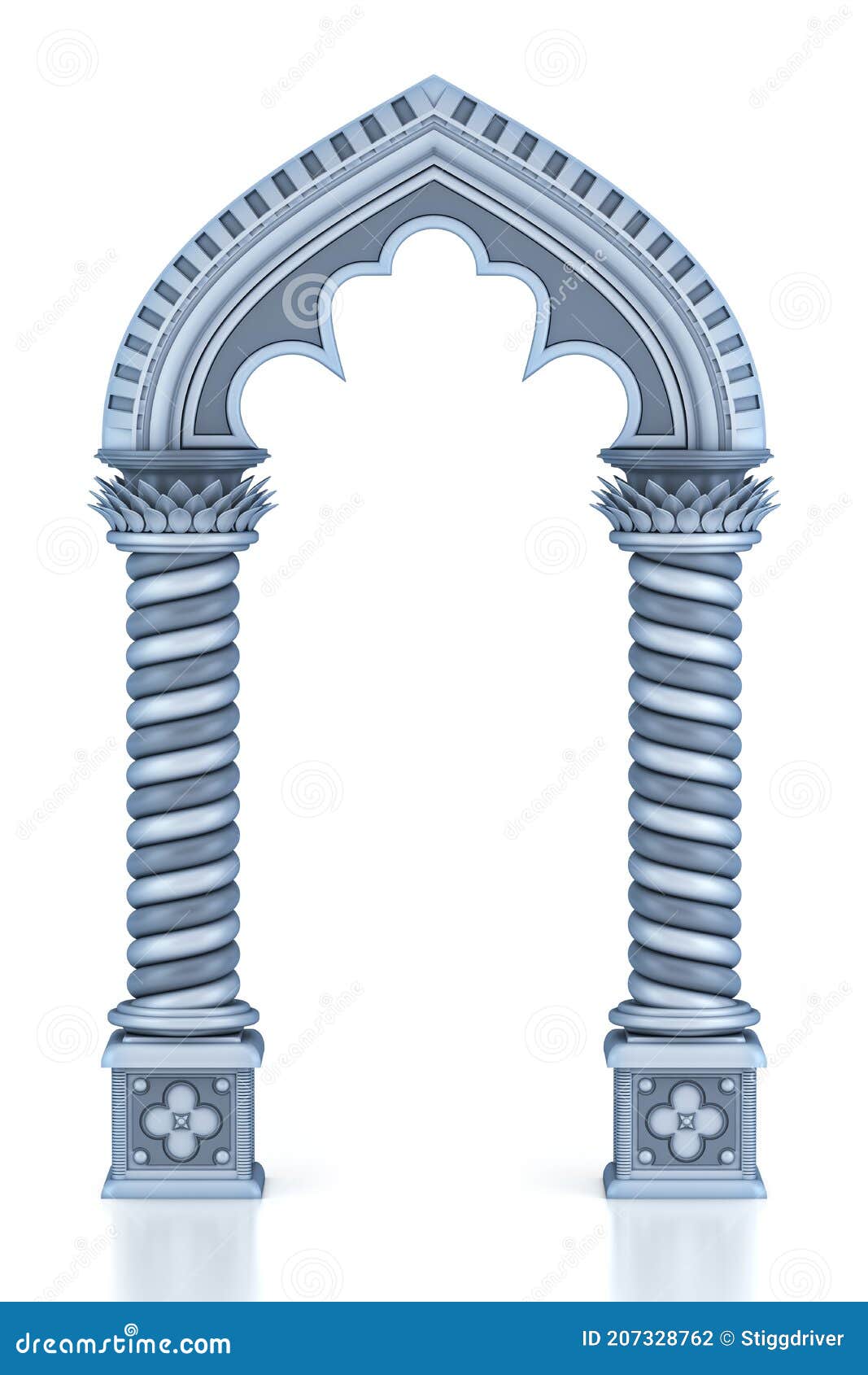 Classic Arch Concept 3d Render Stock Illustration - Illustration of ...