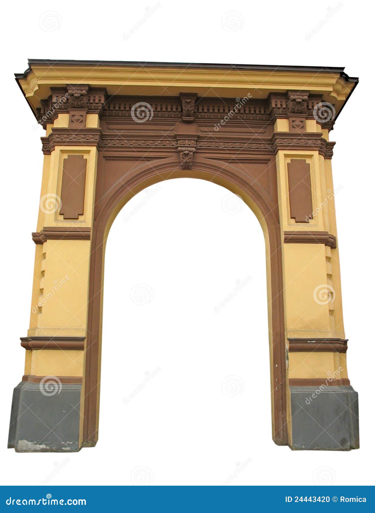 Classic Arch Isolated on White Background Stock Photo - Image of castle ...