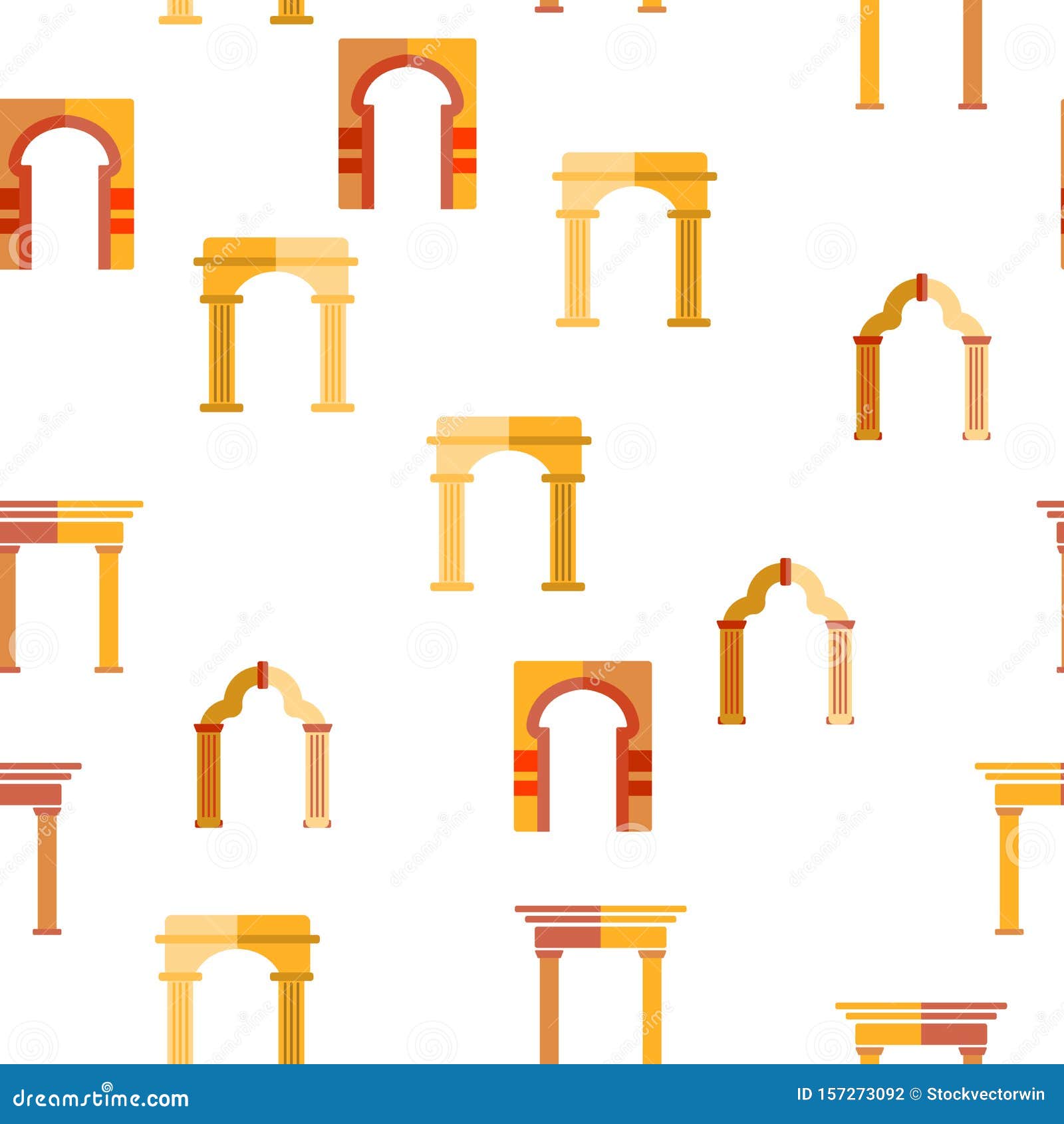 Classic Arch Vector Seamless Pattern Stock Vector - Illustration of ...