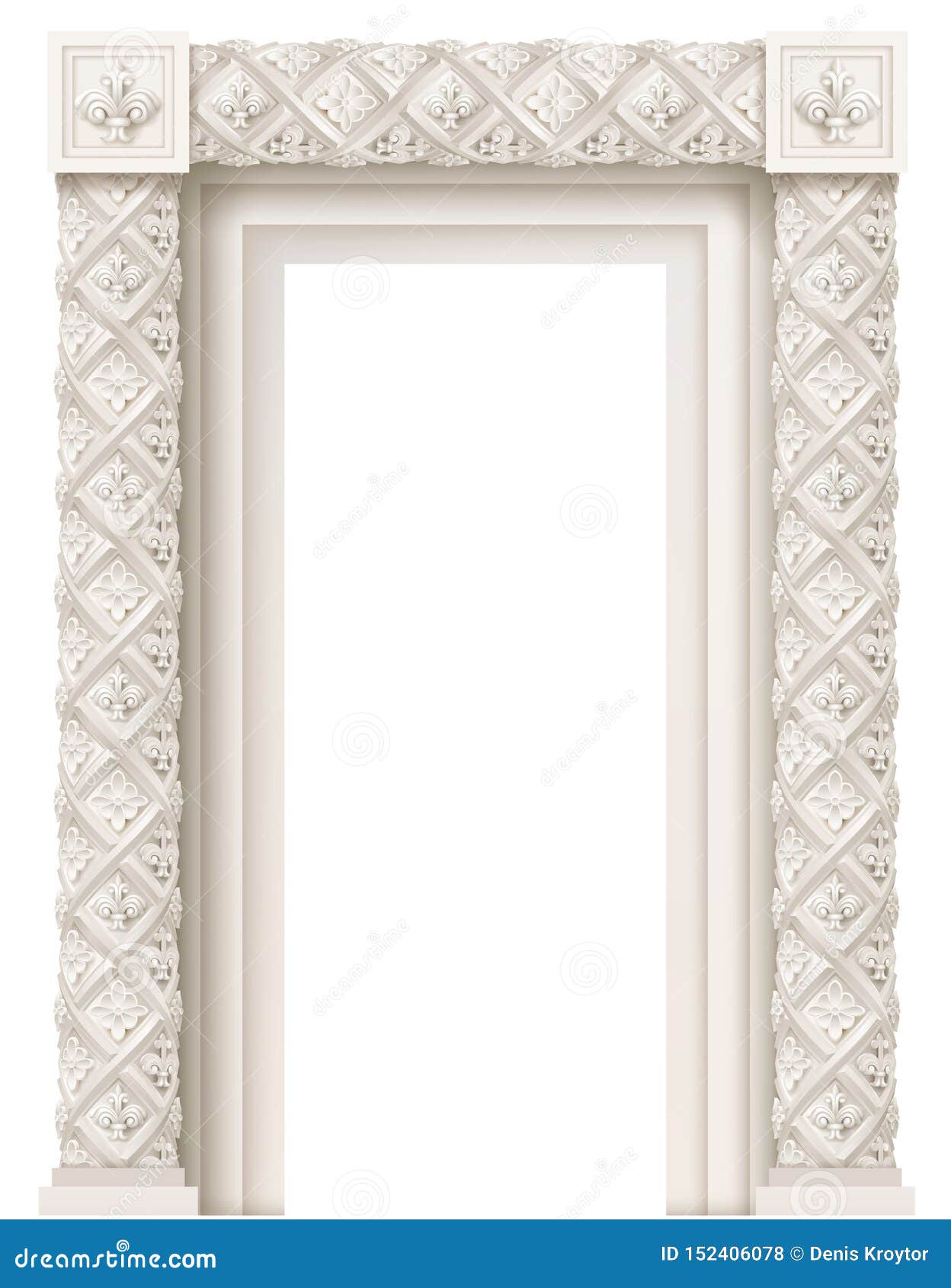 Baroque Architectural Door Facade Frame Stock Vector - Illustration of ...