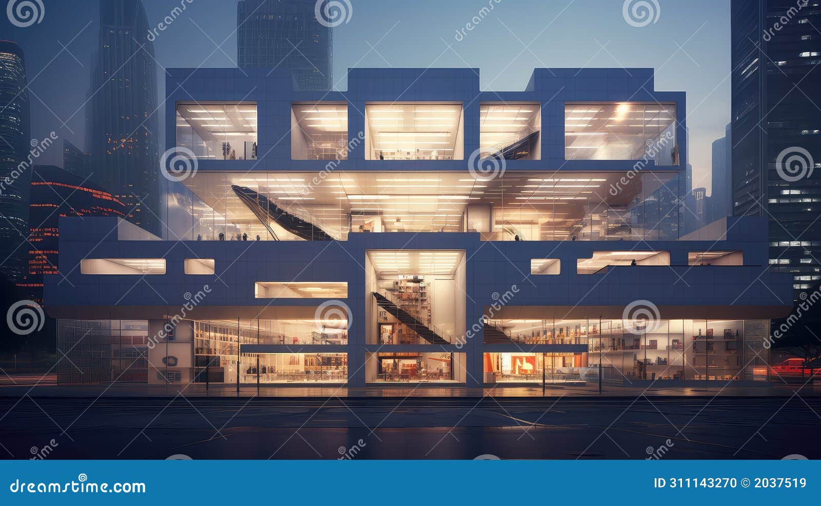 Classic Architecture Library Building Stock Illustration - Illustration ...