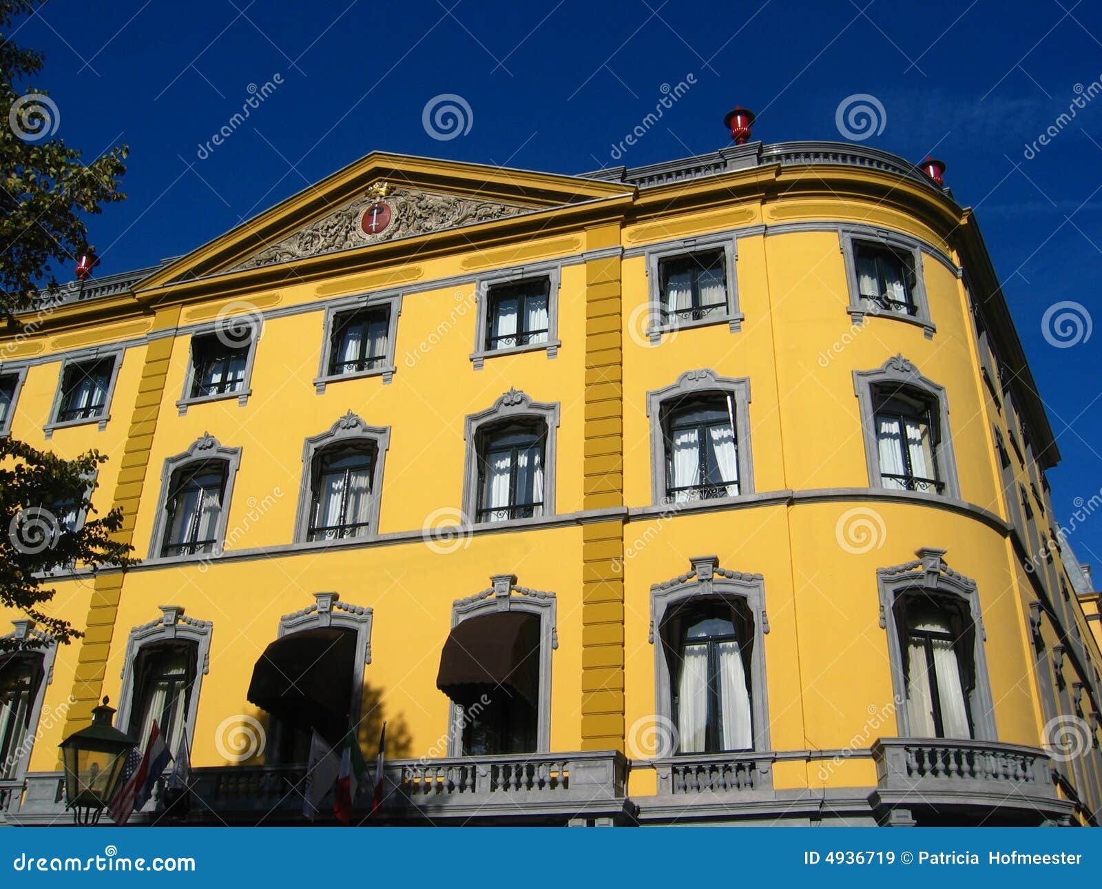 Classic Architecture in Yellow Stock Image - Image of landmark, yellow ...