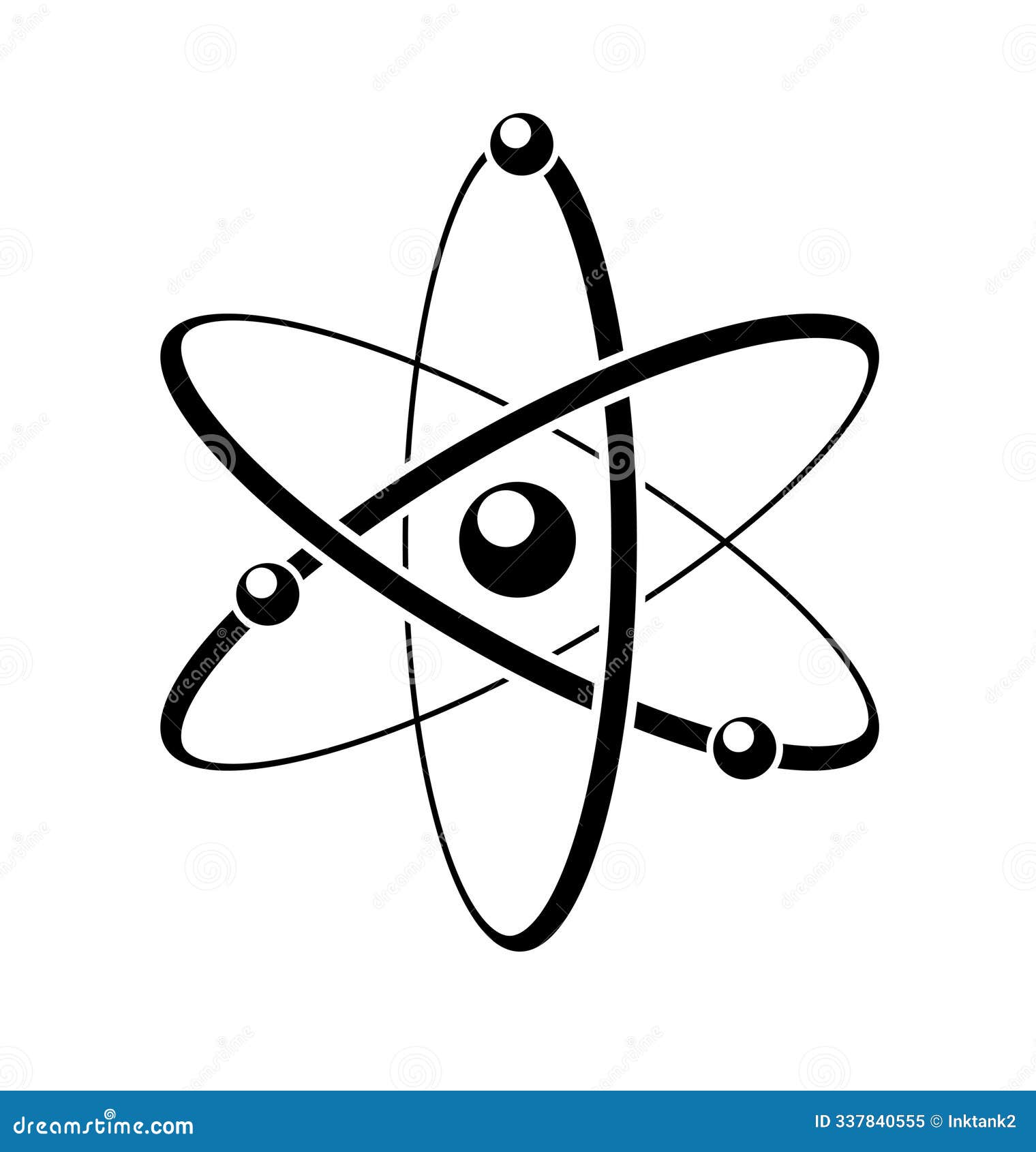 Atom Silhouette Icon. Scientific Atom Symbol. Sign Of Education And ...