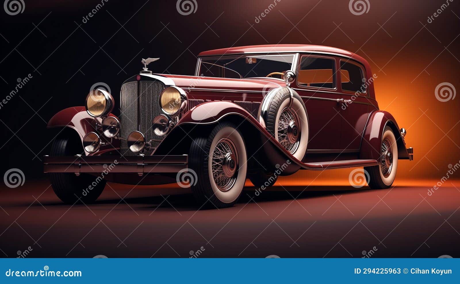 Classic Auto Charm Retro Panache Stock Illustration - Illustration of ...