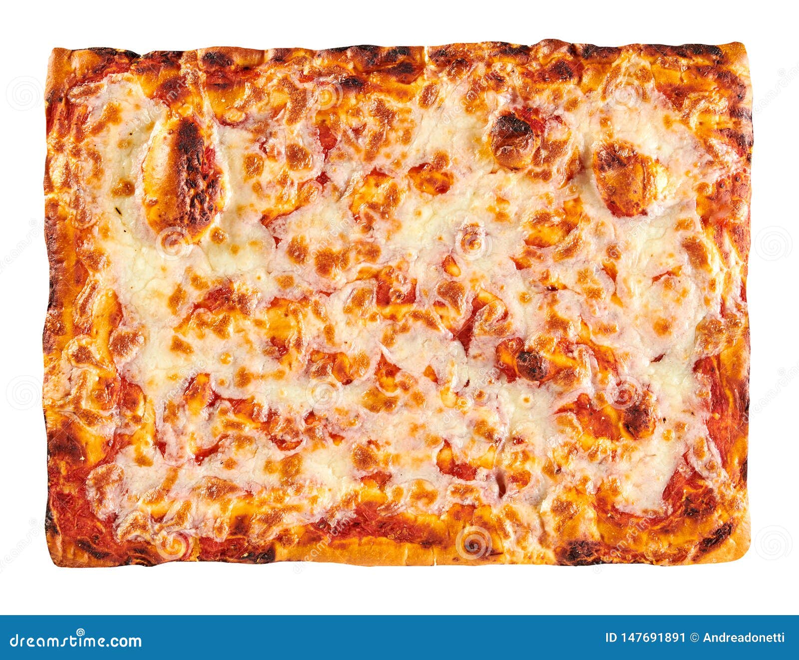 Classic Bakery Cooked Rectangular Margherita Pizza Stock Image - Image ...