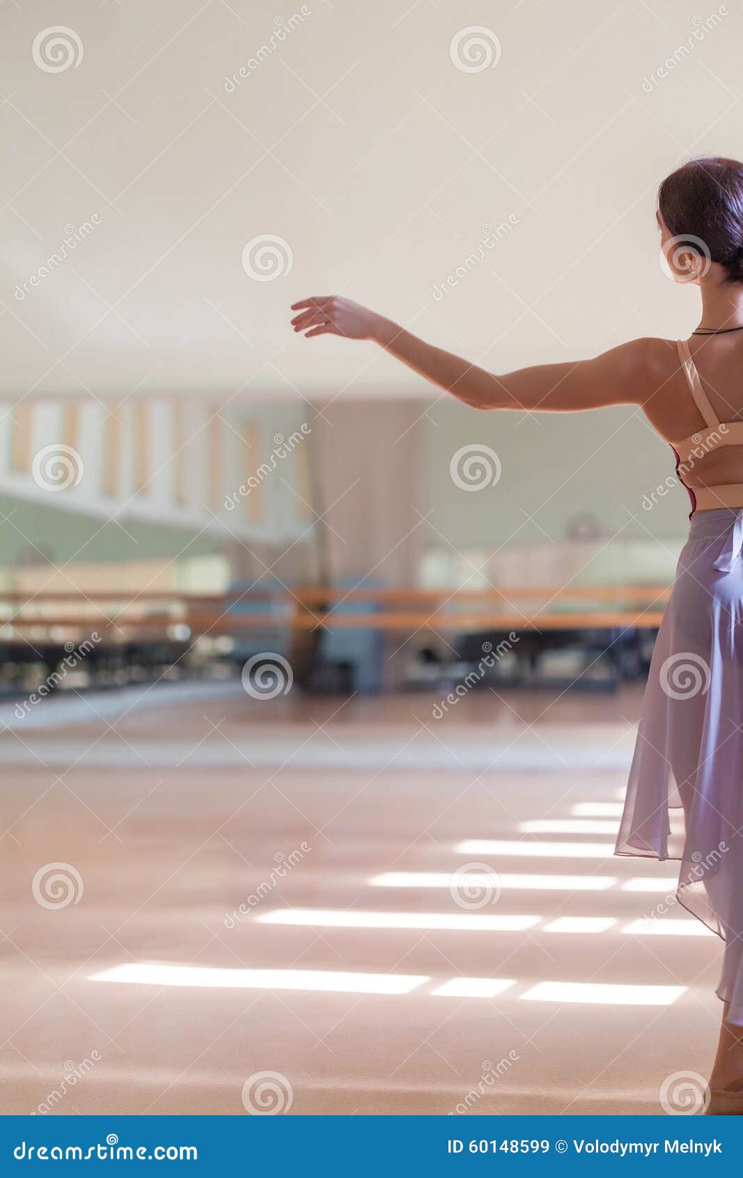 Classic Ballet Dancer Posing at Barre on Rehearsal Stock Image - Image ...