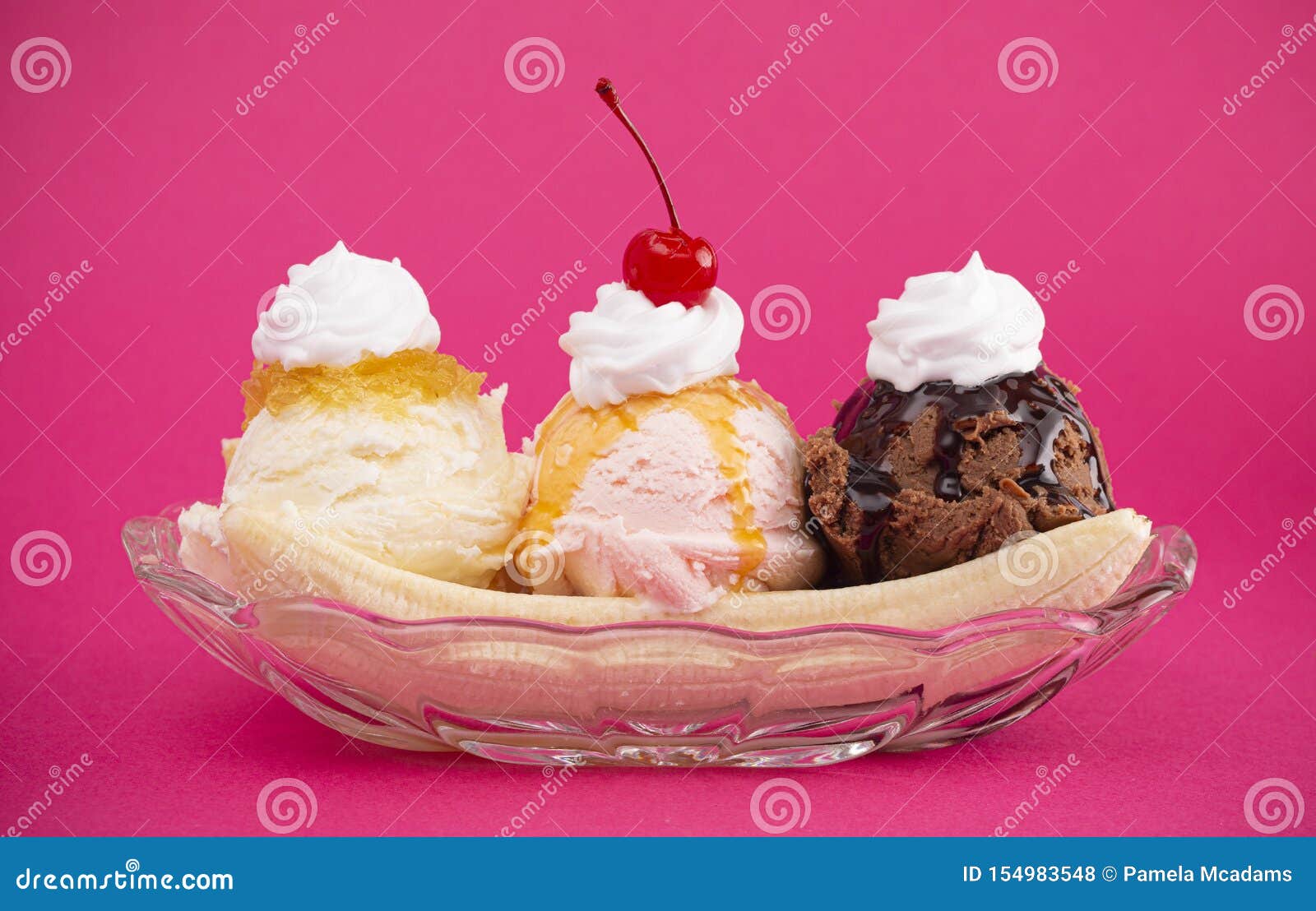 Classic Banana Split. Dessert. Royalty-Free Stock Photography ...