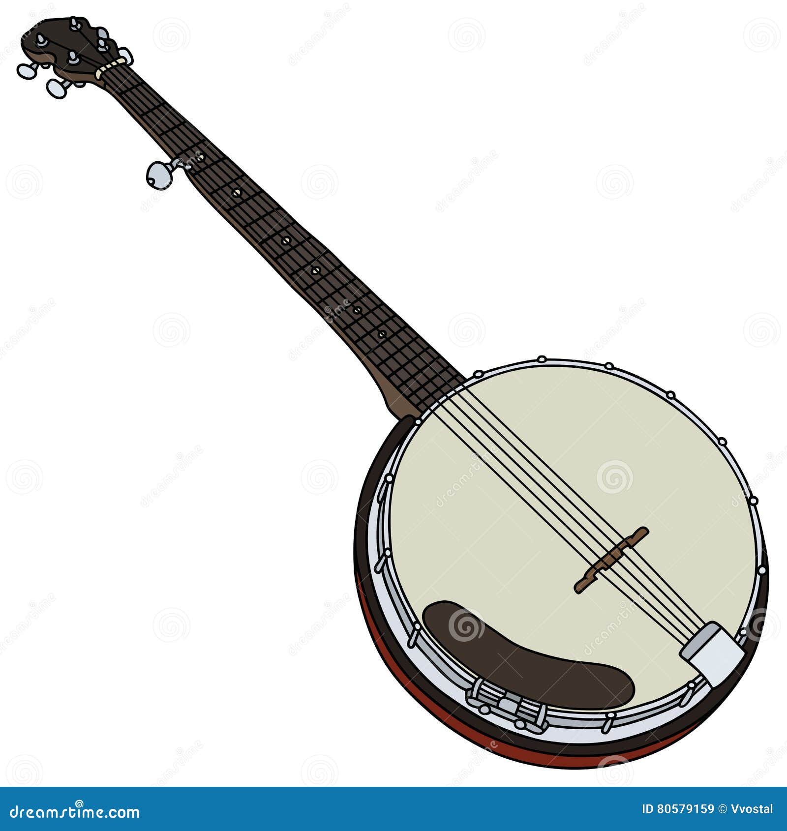 Classic banjo stock vector. Illustration of string, folk - 80579159