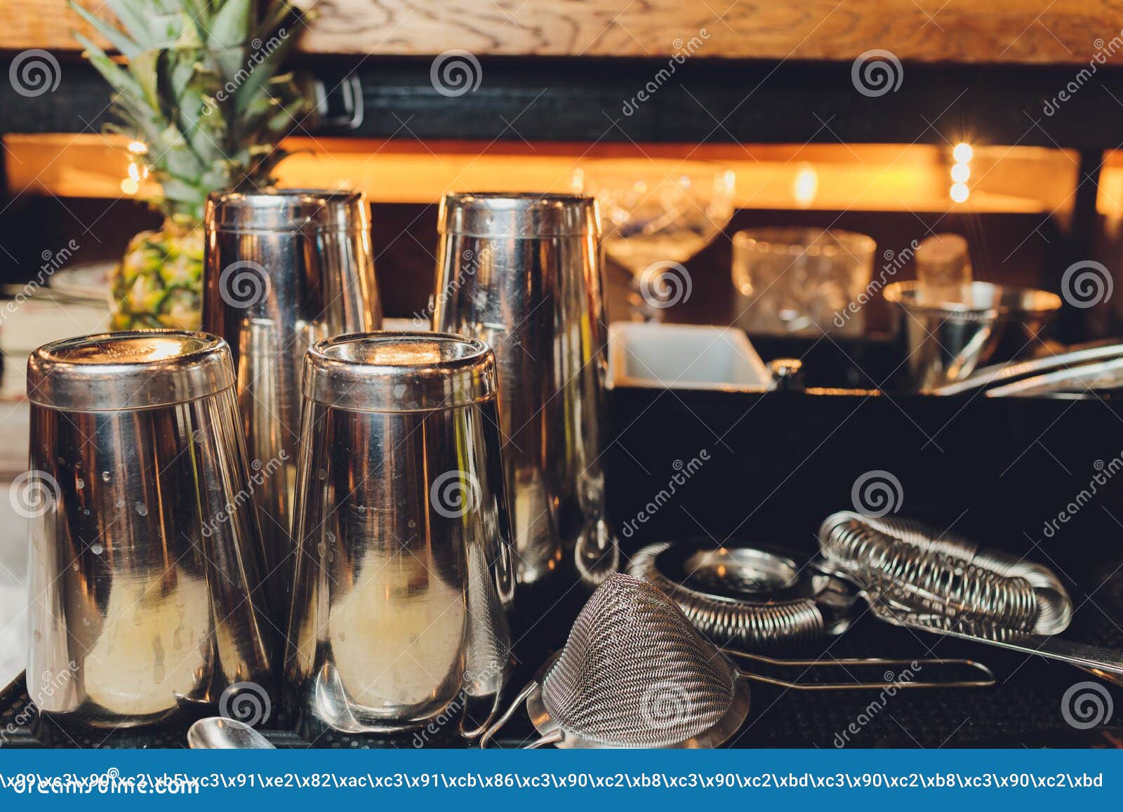 Classic Bar Cocktail Shaker, Bartender Tools, a Set of Equipmen ...