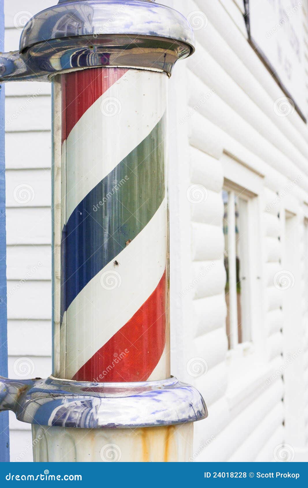 Classic Barber Shop Pole stock photo. Image of spiral - 24018228