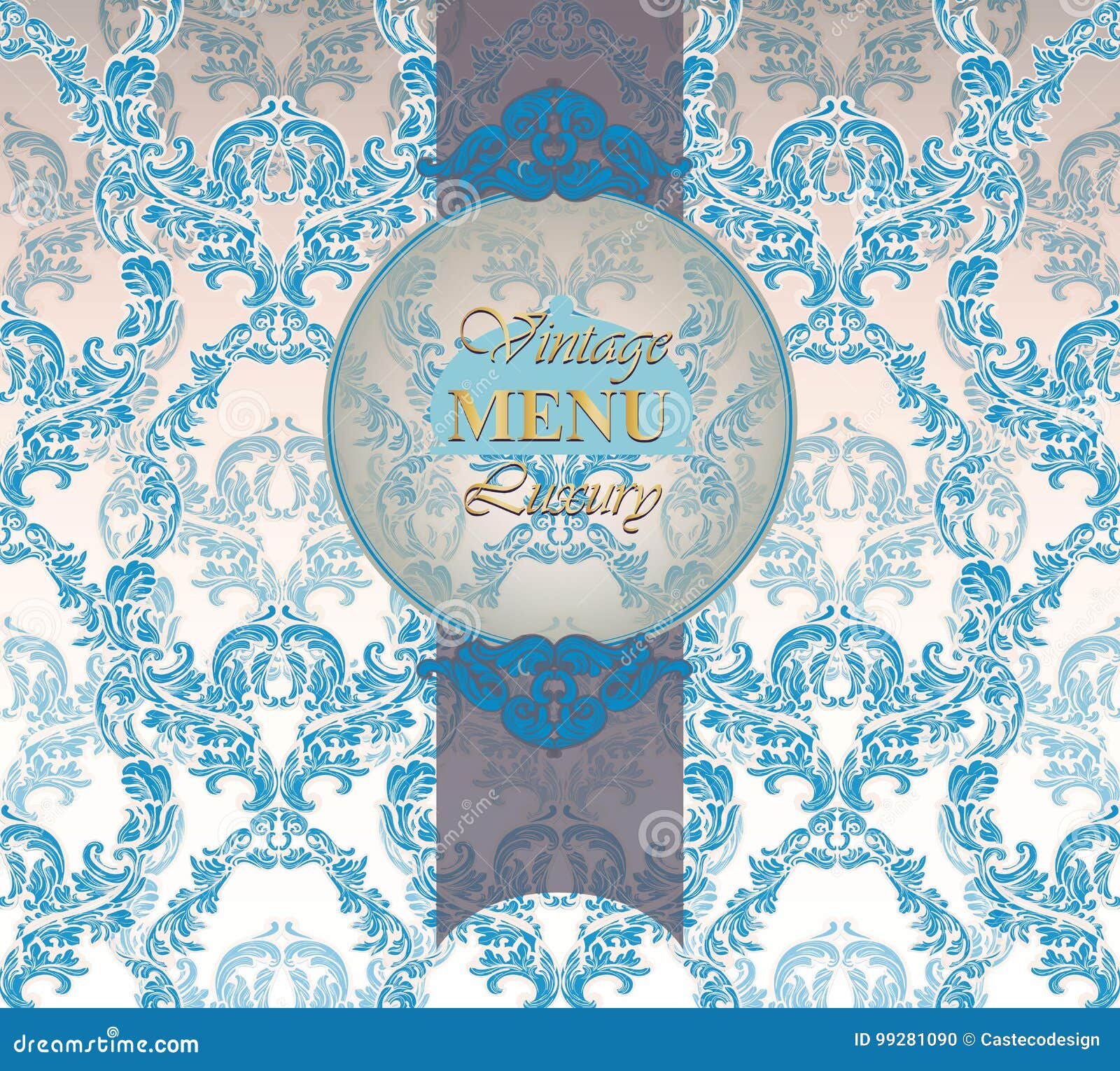 Classic Baroque Menu Card Pattern Background Vector. Rich Imperial ...