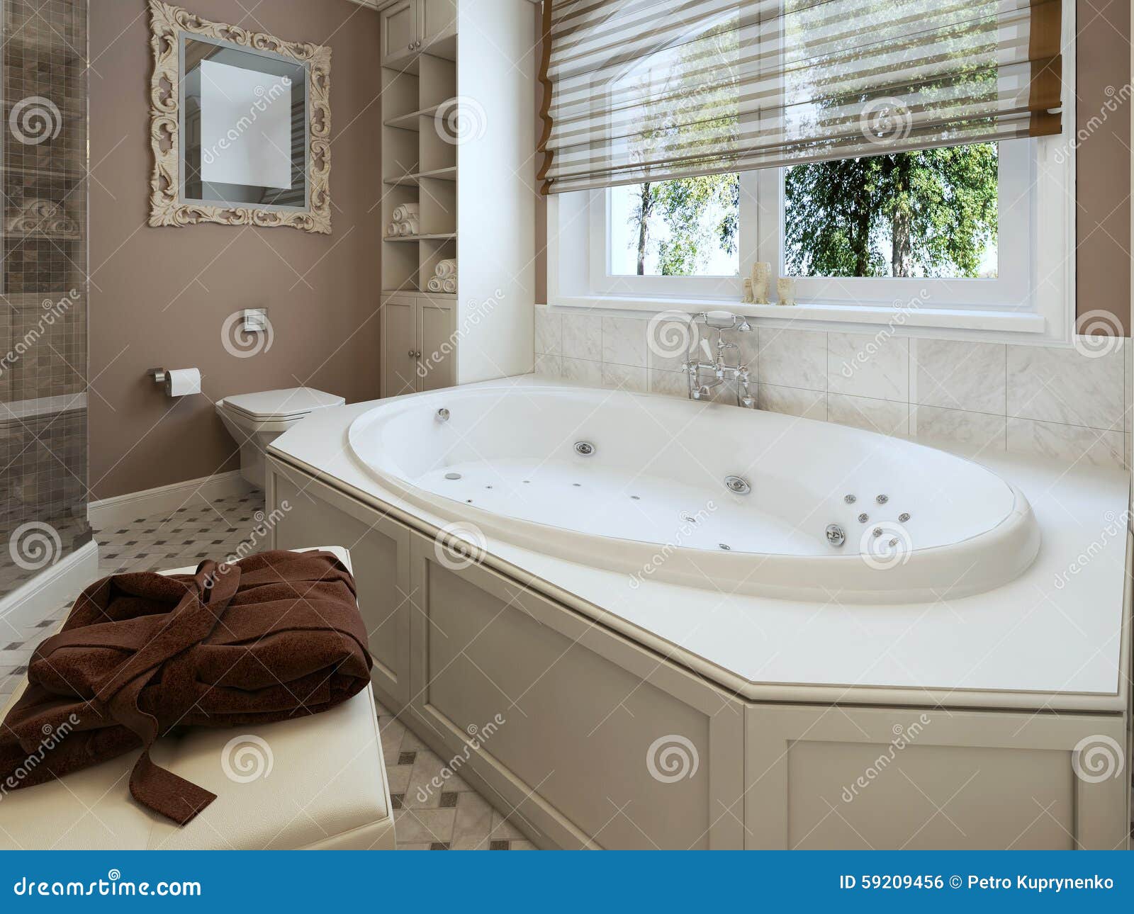 Classic Bathroom stock photo. Image of paintings, hidden - 59209456