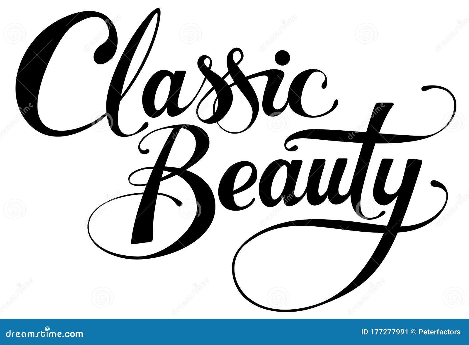Classic Beauty - Custom Calligraphy Text Stock Vector - Illustration of ...