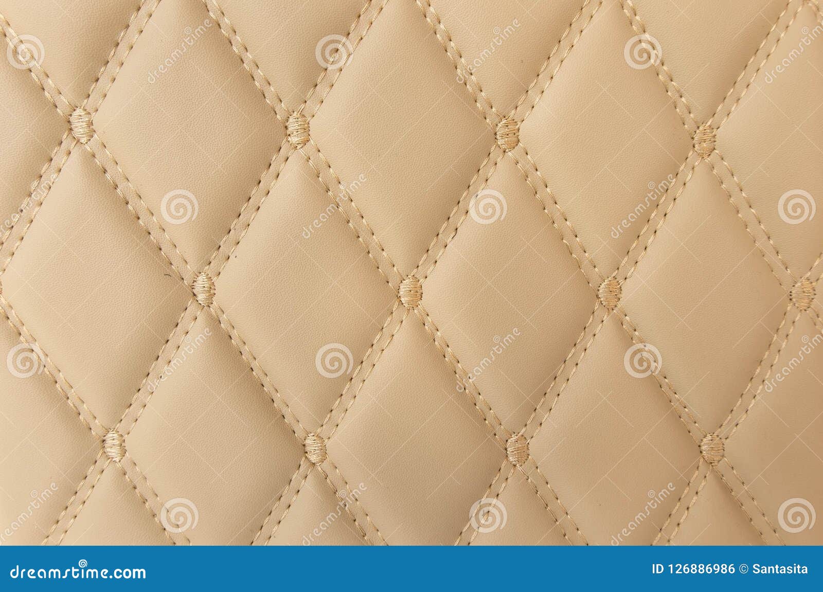 Classic Beige Leather Mat with Straight Beige Stitching Soft Leather ...