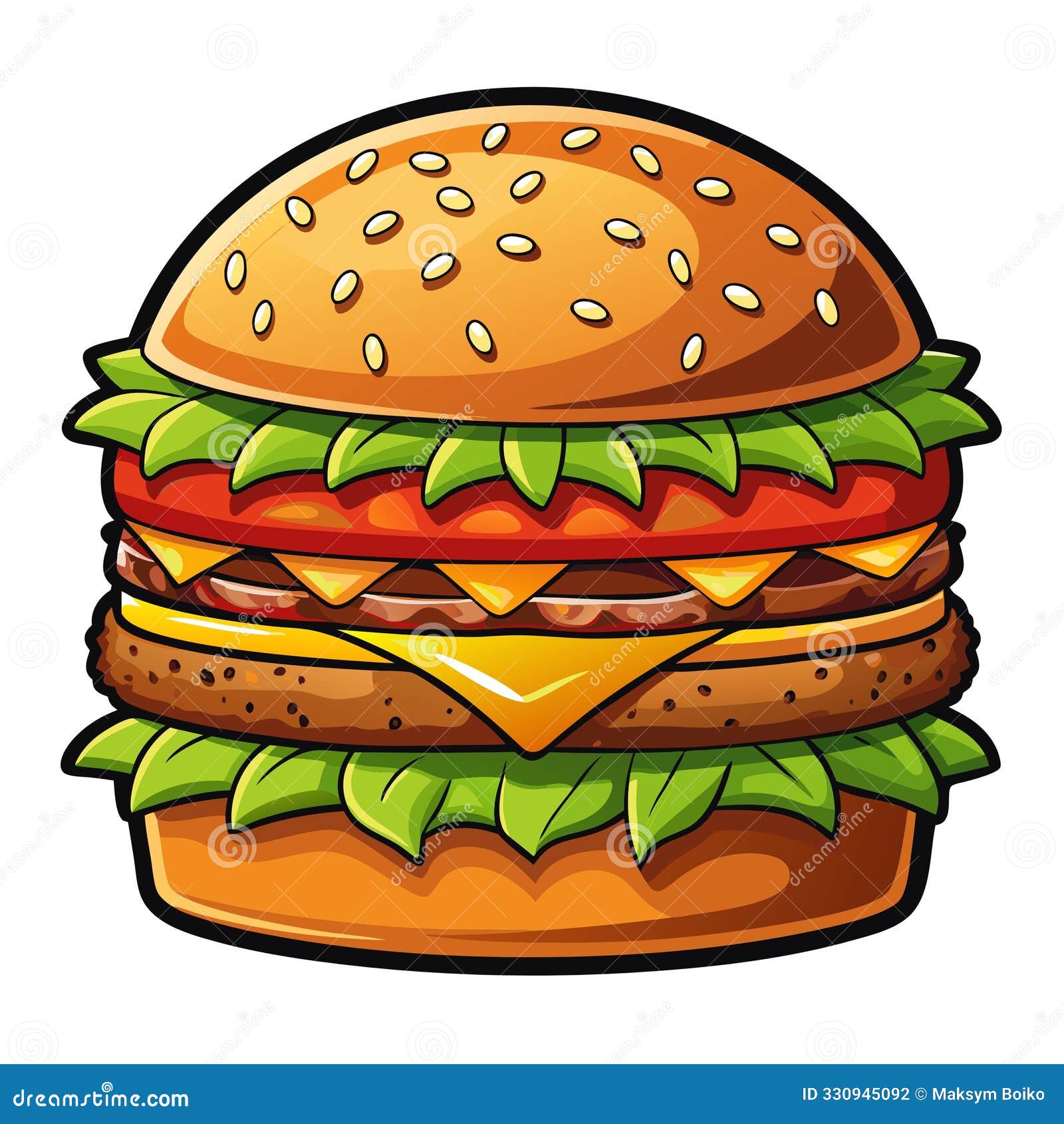 Classic Big Mac Burger on Transparent Background Stock Vector ...