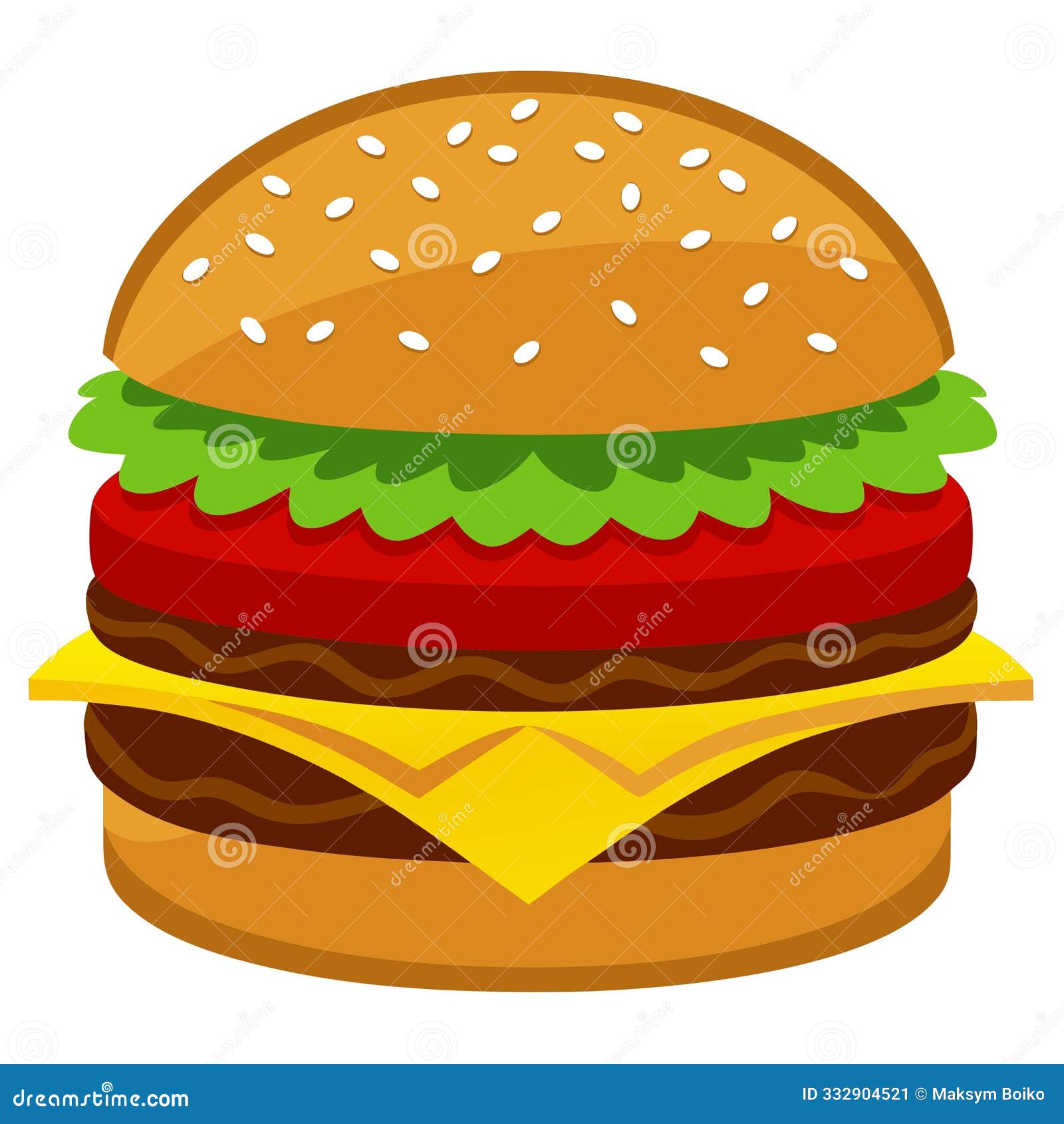 Classic Big Mac Burger on Transparent Background Stock Vector ...