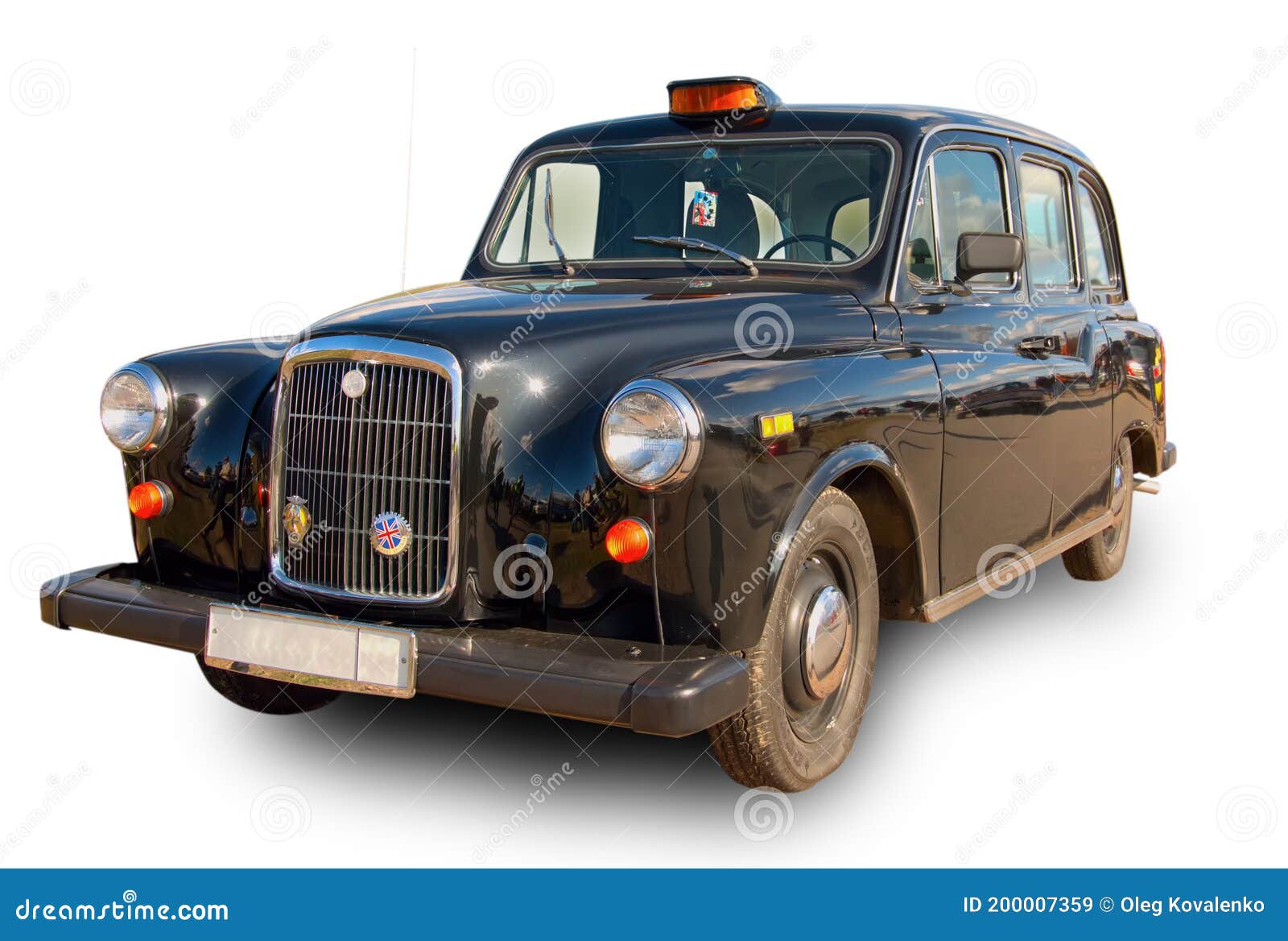 Classic Black British Taxi `Black Cab`. White Background Editorial ...