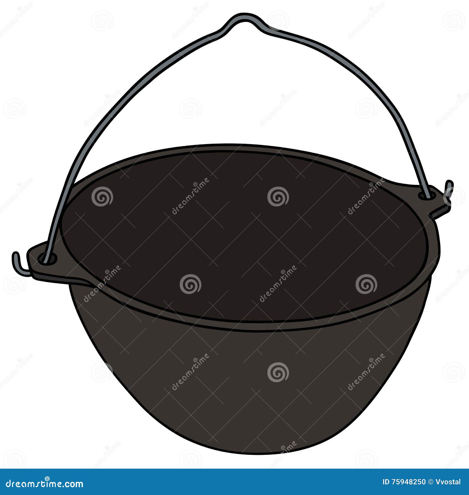 Classic black kettle stock vector. Illustration of magical - 75948250