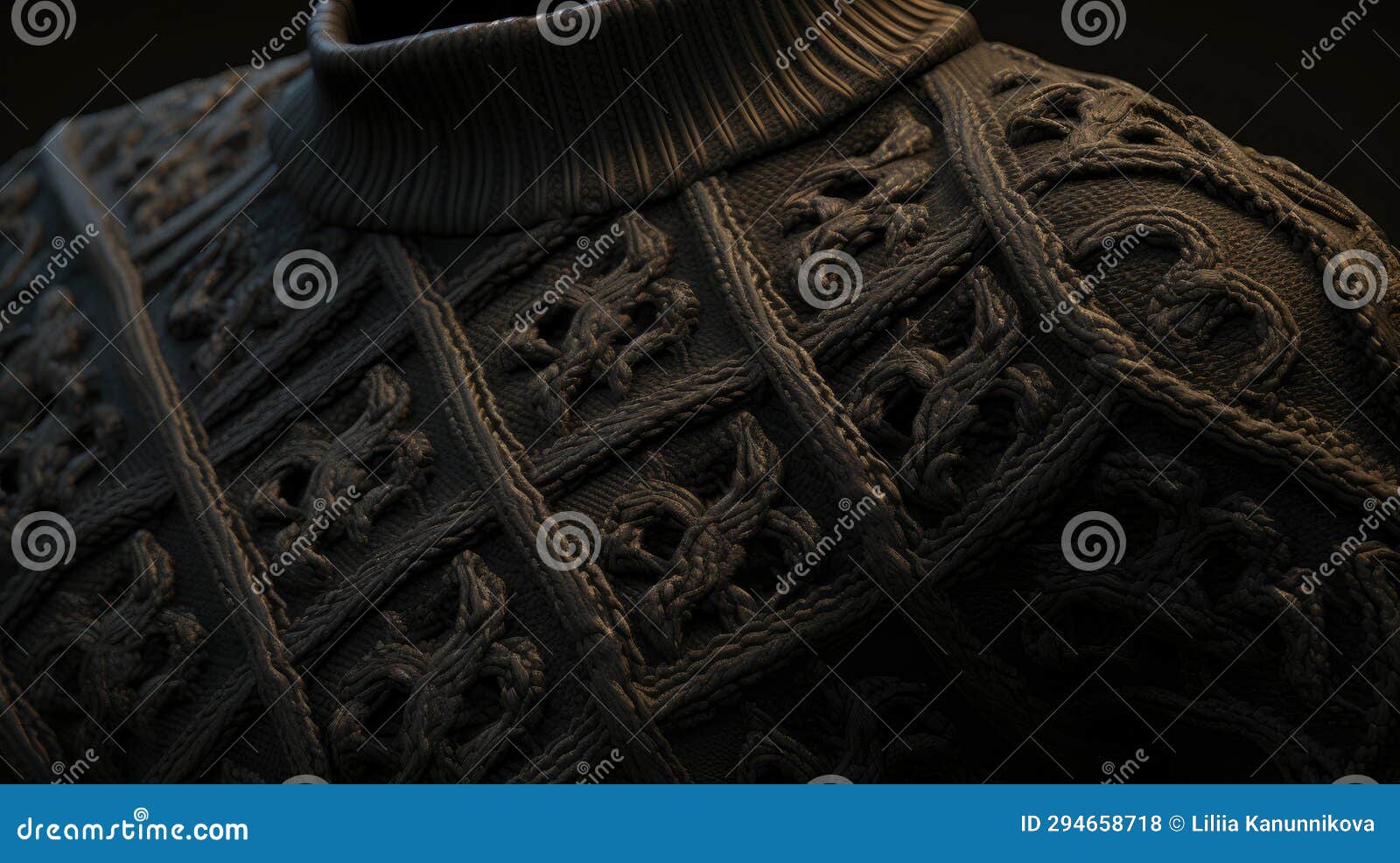A Classic Black Knit Sweater, with an Ultra-detailed Rendering that ...