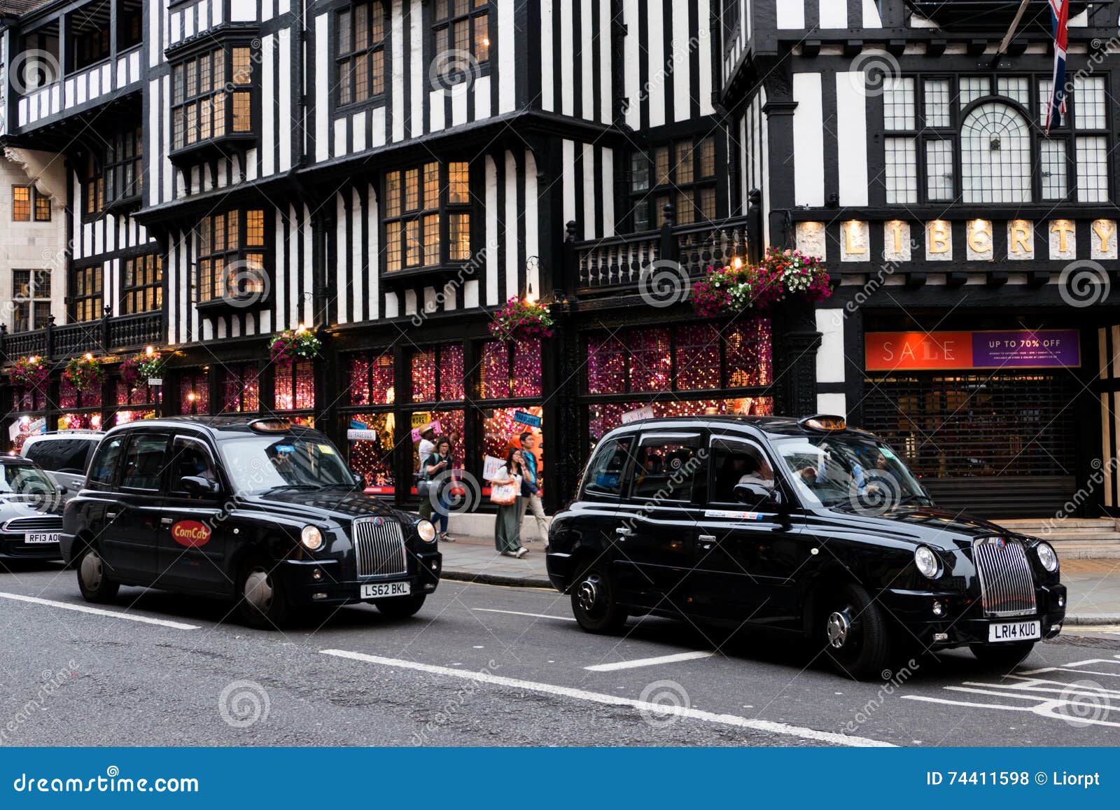 Classic black London taxis editorial stock photo. Image of interest ...