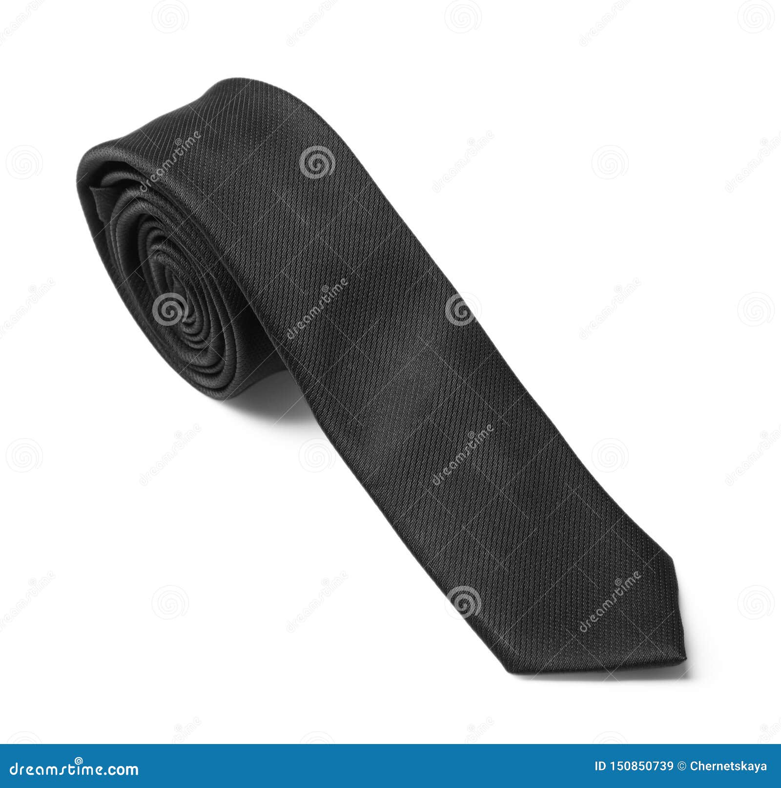 Classic Black Male Necktie on White Stock Image - Image of cloth ...