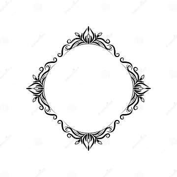Classic Black Vintage Round Frame Stock Illustration - Illustration of ...
