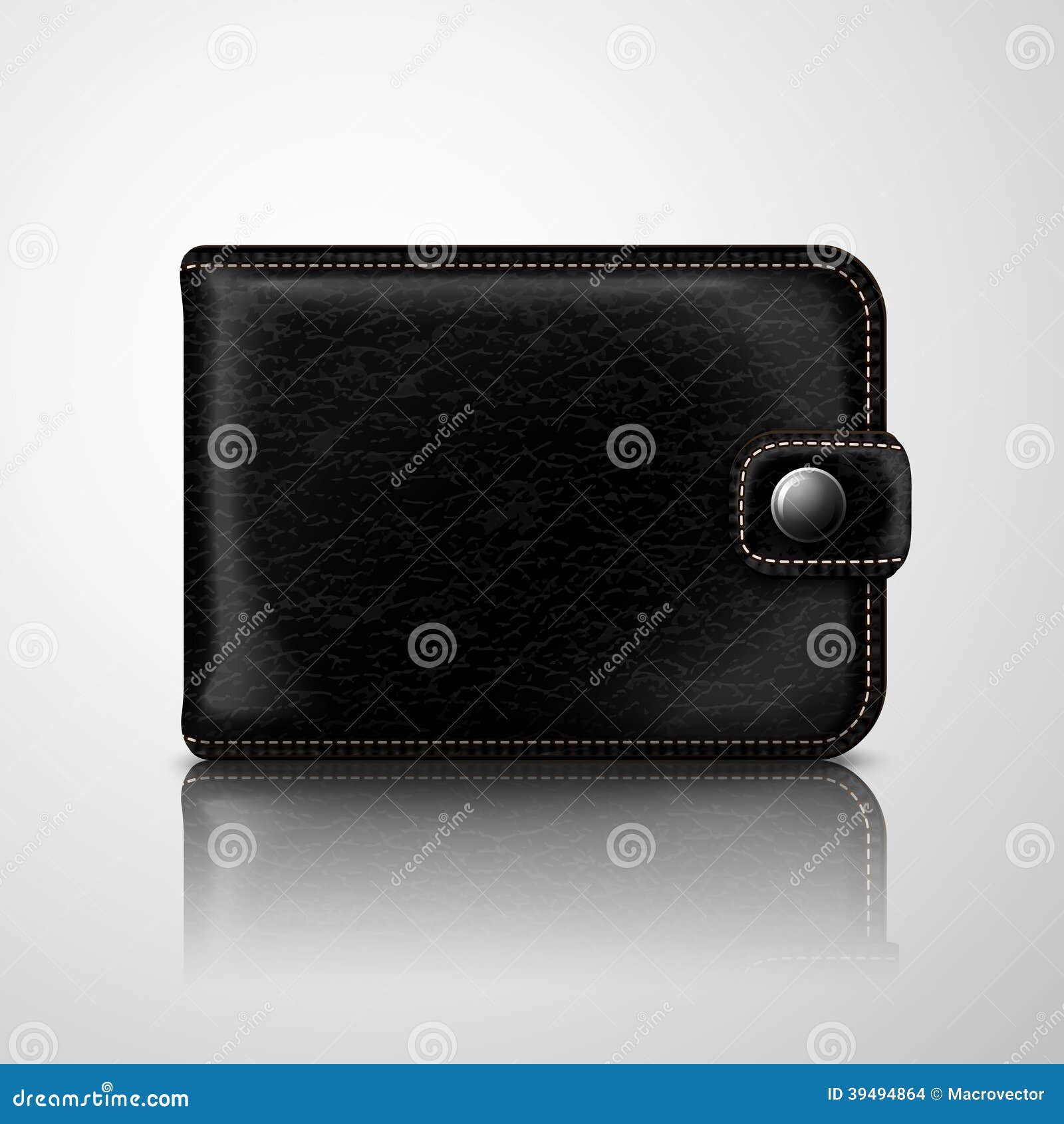 Classic Black Wallet Leather Textured Stock Vector - Illustration of ...