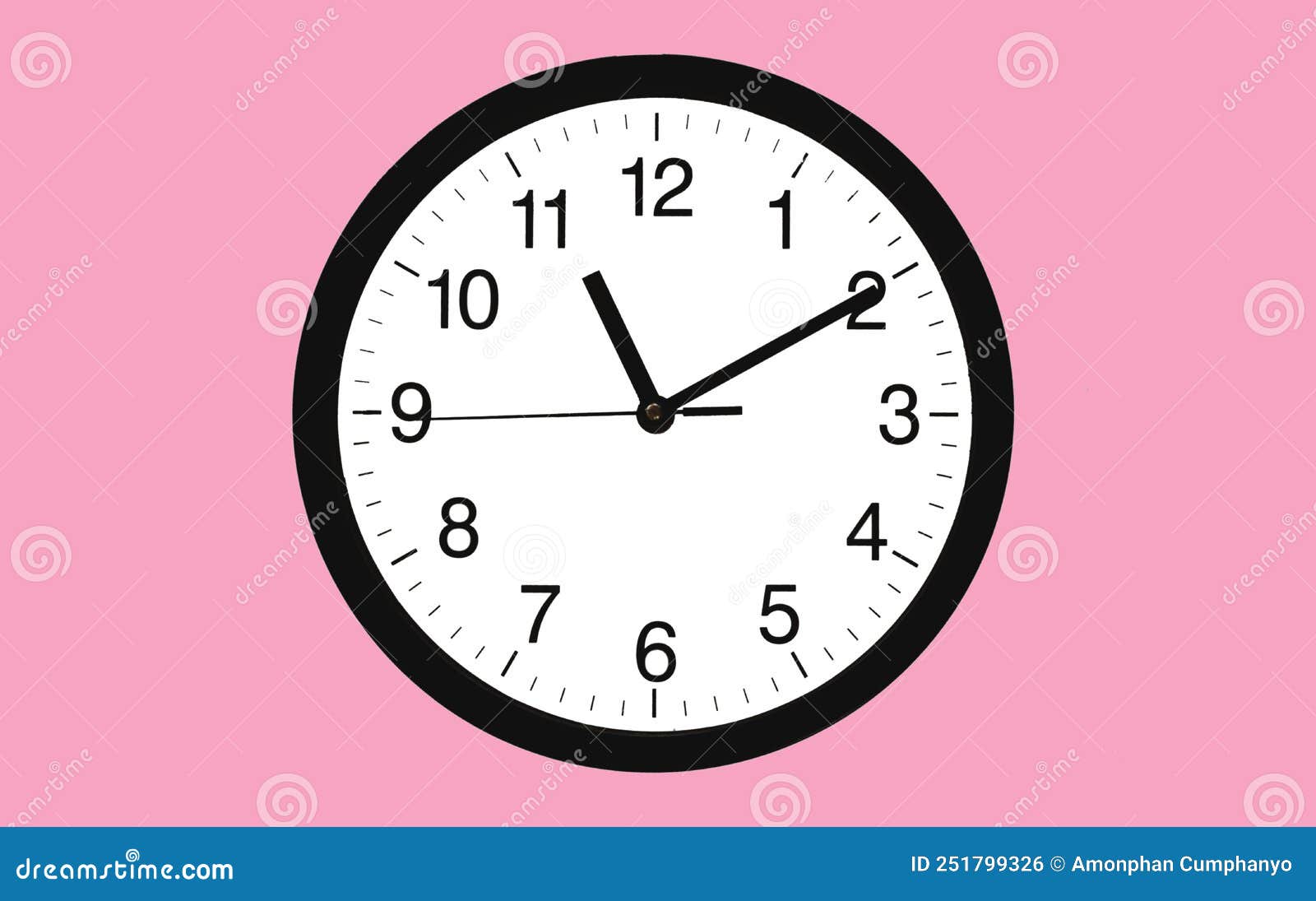 Classic Black and White Analog Clock for Background Stock Photo - Image ...