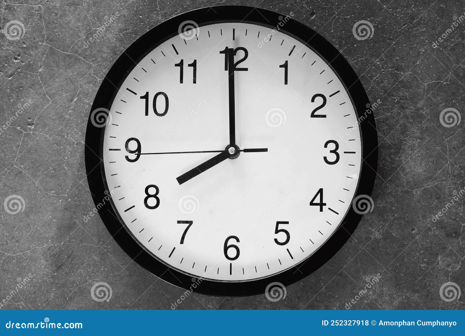 Classic Black and White Analog Clock for Background Stock Photo - Image ...