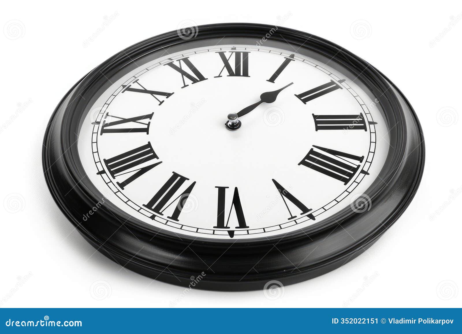A Classic Black and White Clock with Roman Numerals, Suitable for Time ...